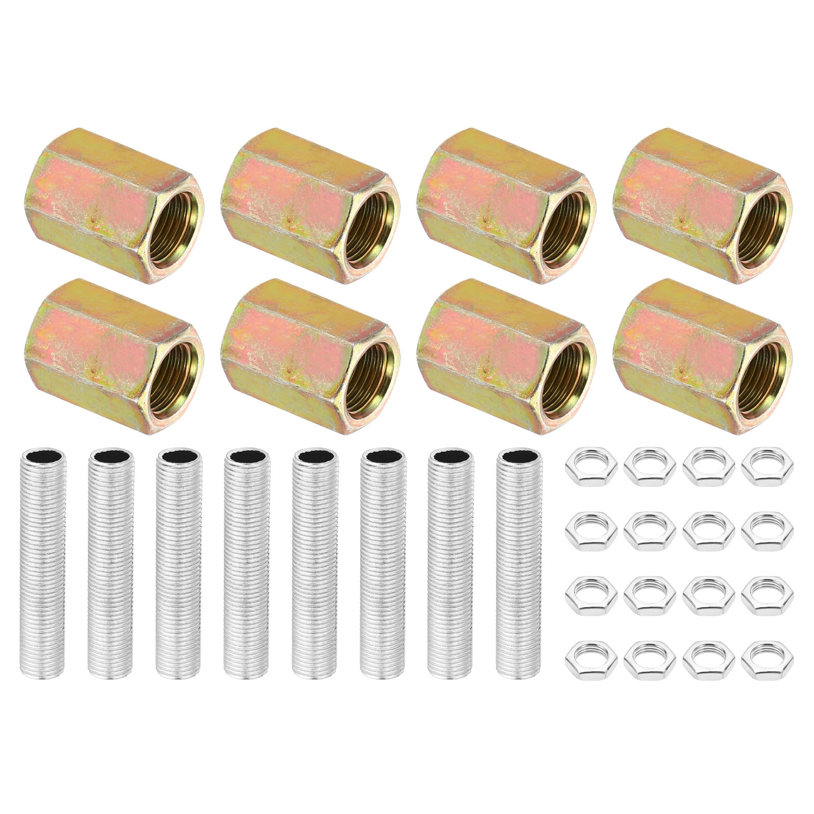 Uxcell 32 Pcs M10×20 Hexagon Closed Coupling Nut with Threaded Pipe and ...