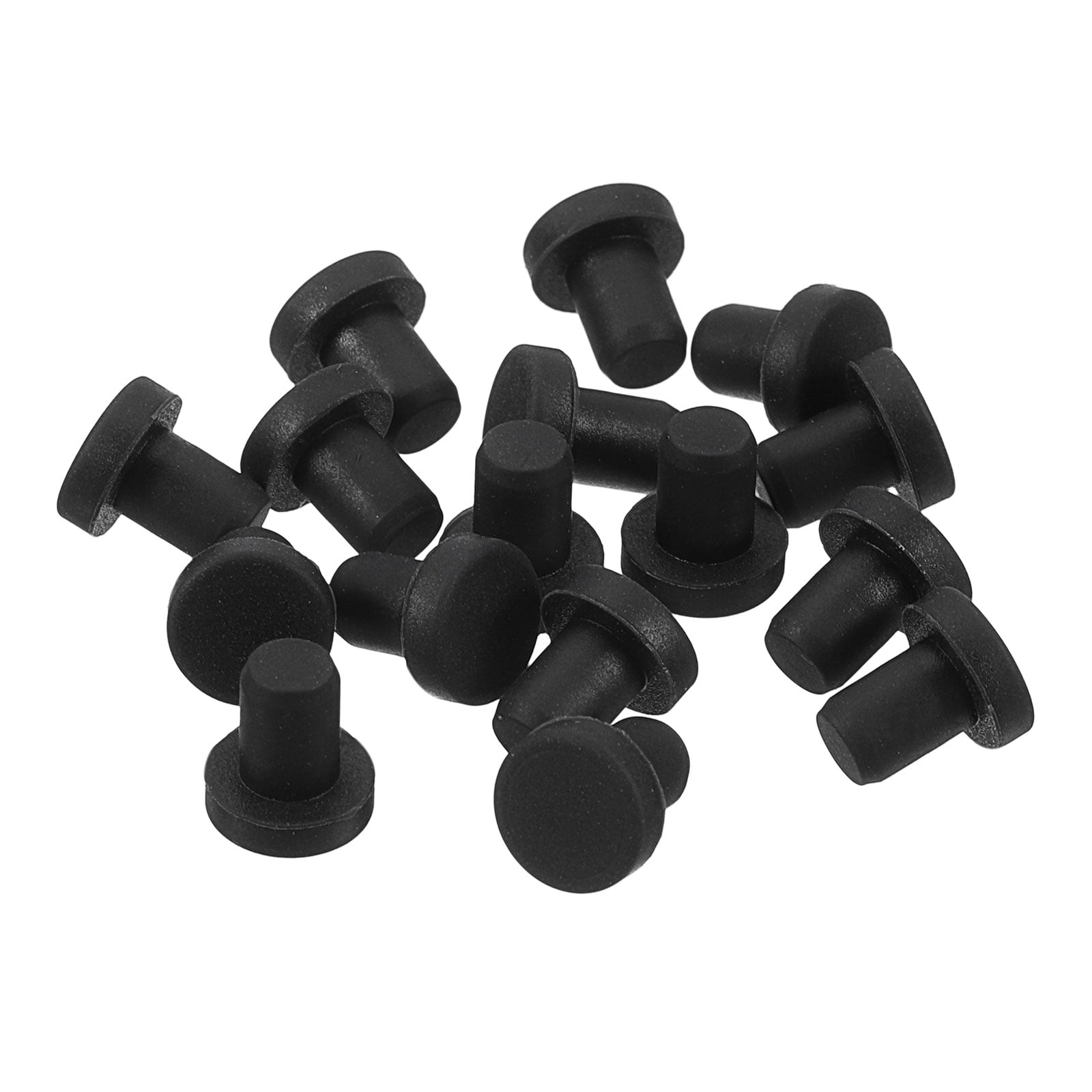 Uxcell 32 Pieces Black Rubber Stopper, 4.5mm Plug Holes for 4-4.3mm/0. ...