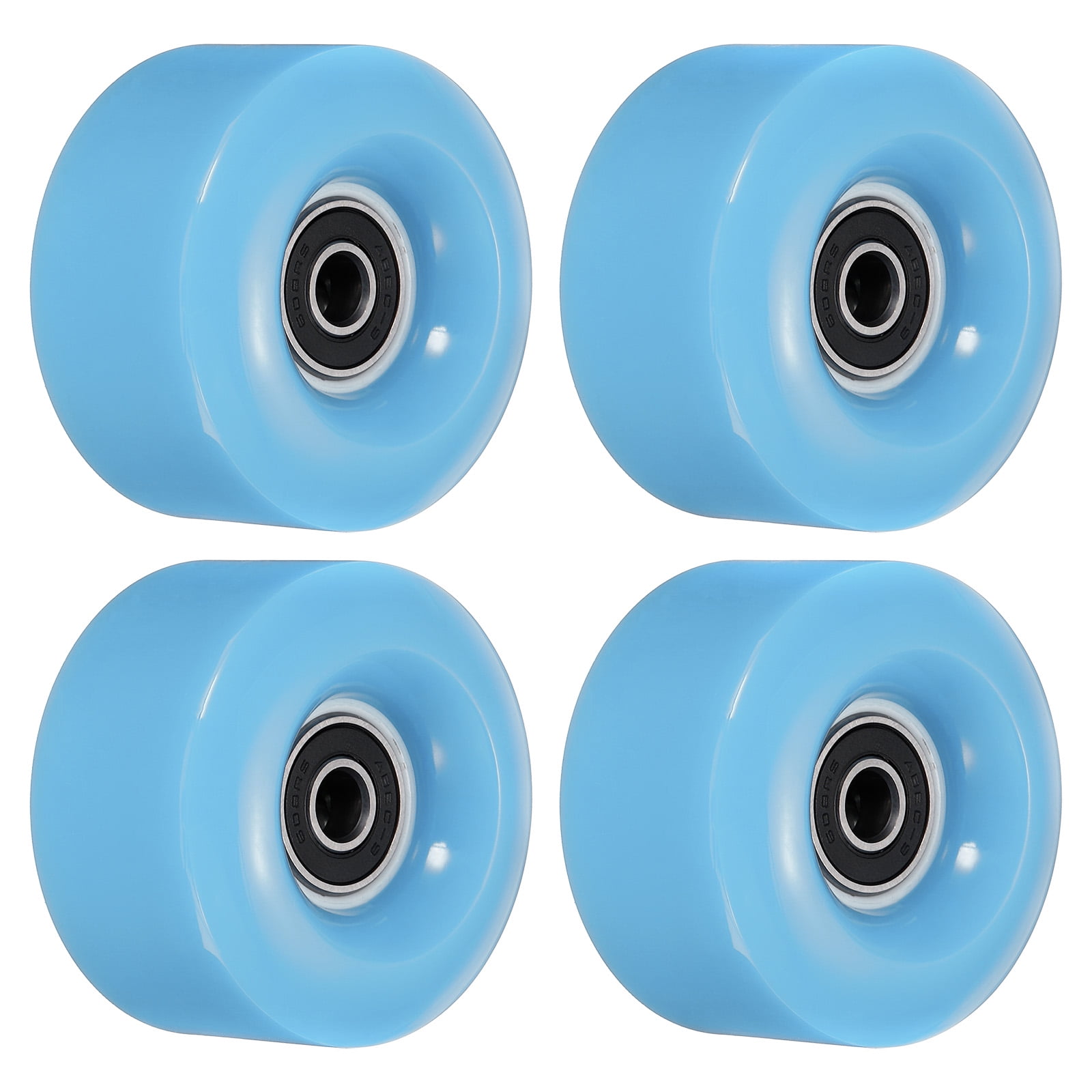 Uxcell 32 x 58mm Roller Skate Wheels with Bearings 82A Quad Skate Replacement, Light Blue 4 Pack ...