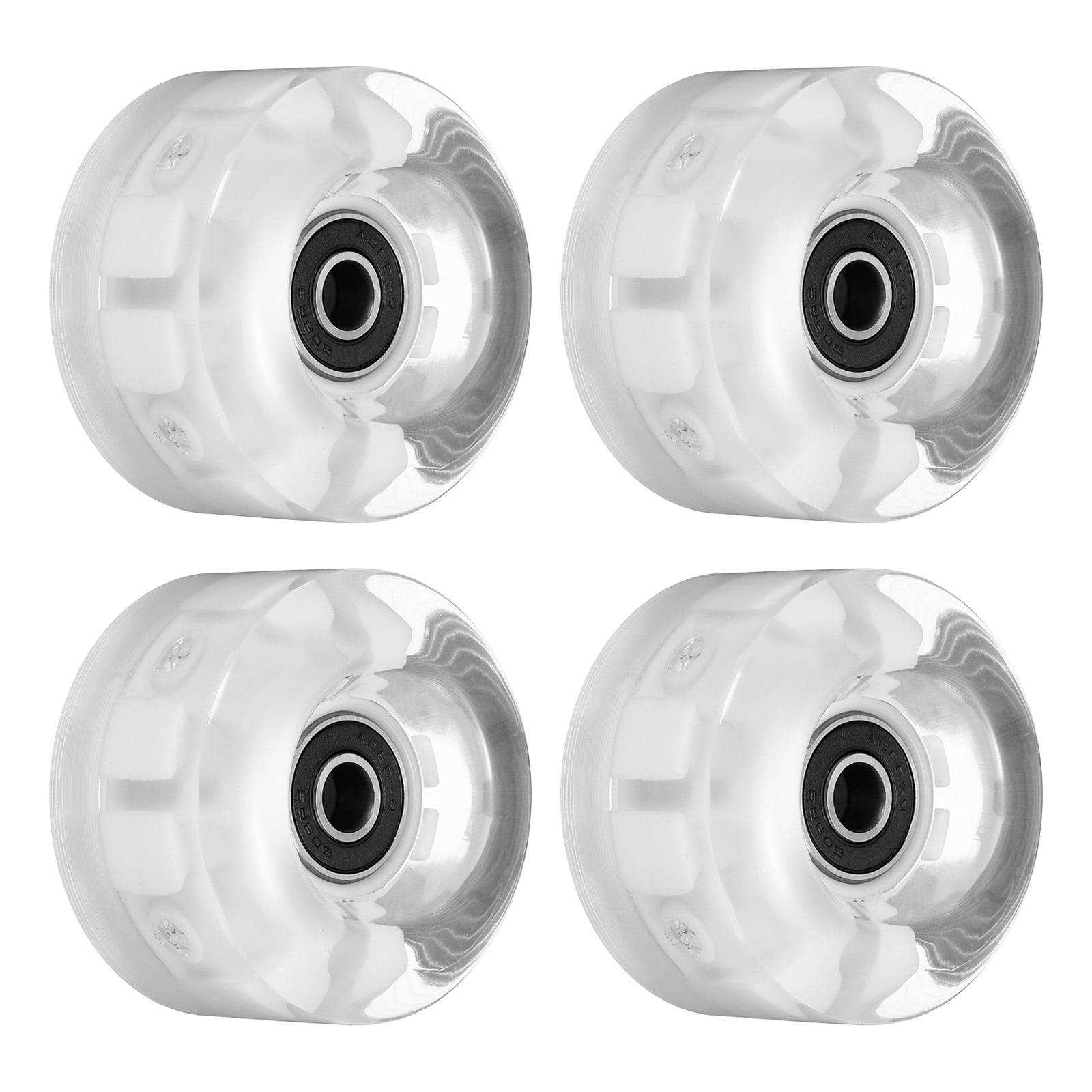 Uxcell 32 x 58mm Roller Skate Wheels with Bearings Light Up Wheel Quad Skate Replacement, Green ...