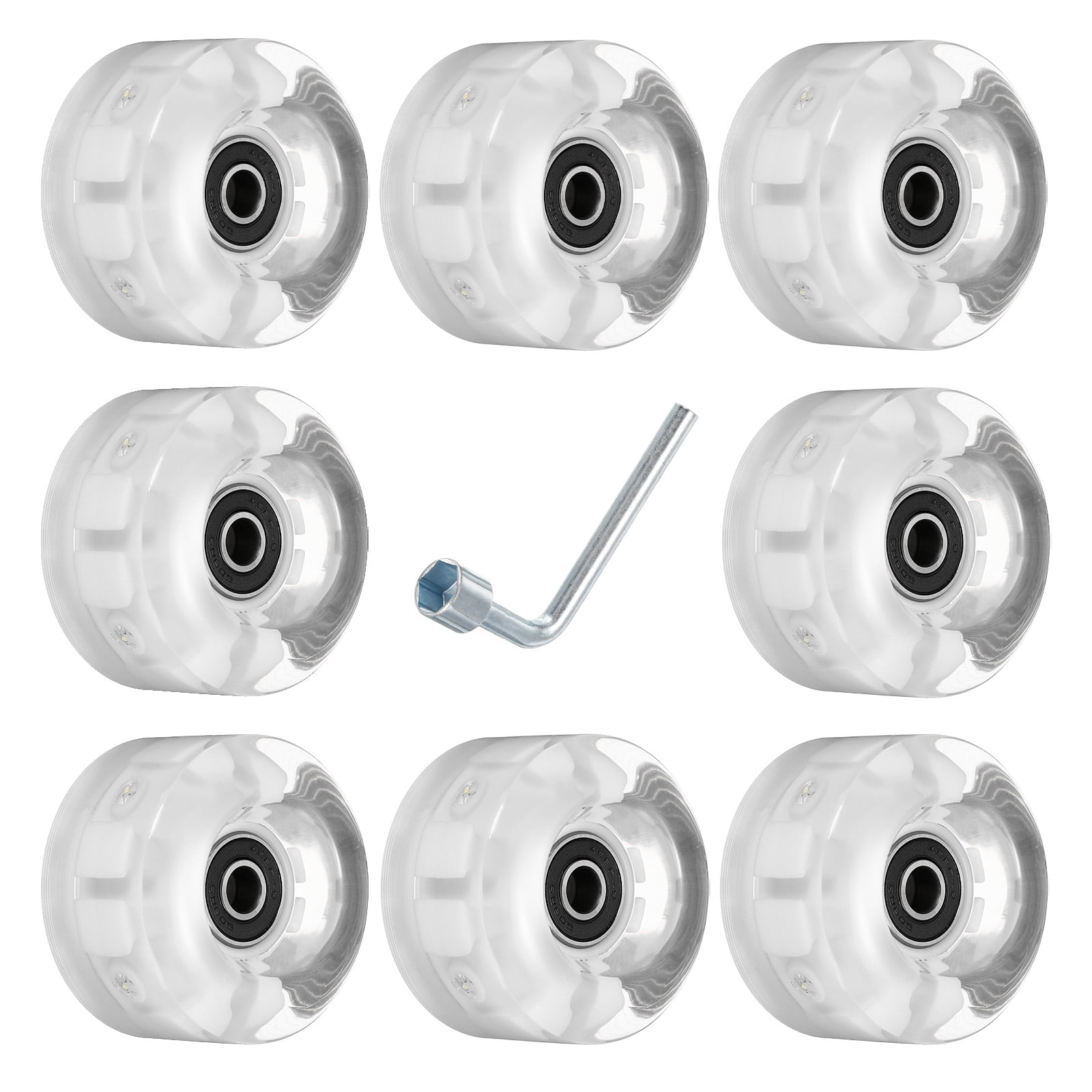 Uxcell 32 x 58mm Roller Skate Wheels with Bearings Light Up Wheel Quad ...