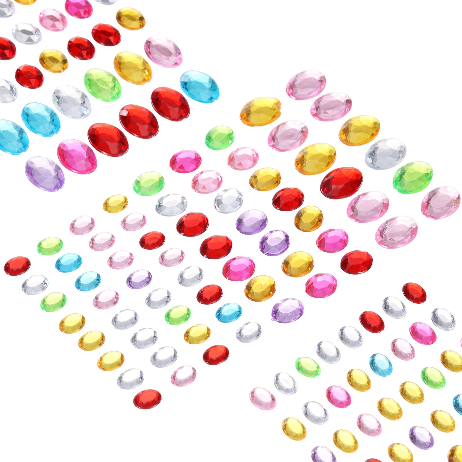 Uxcell 325 Pcs Gems Stickers for Crafts, 5 Sheet Self-Adhesive Gems ...