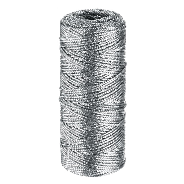 Uxcell 328 Feet/109 Yards Metallic Cord Silver Tone Twine 1.5mm Thread ...