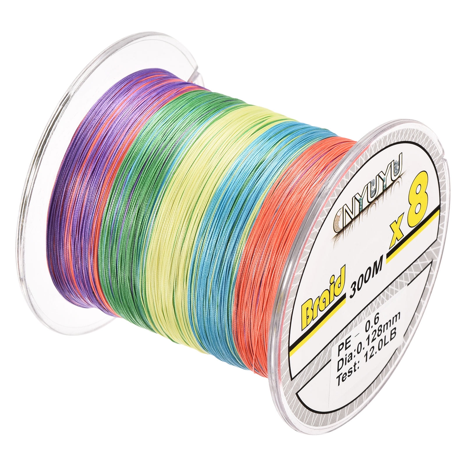 Uxcell 328Yard/984Ft 12LB 8 Strands Abrasion Resistant PE Braided ...