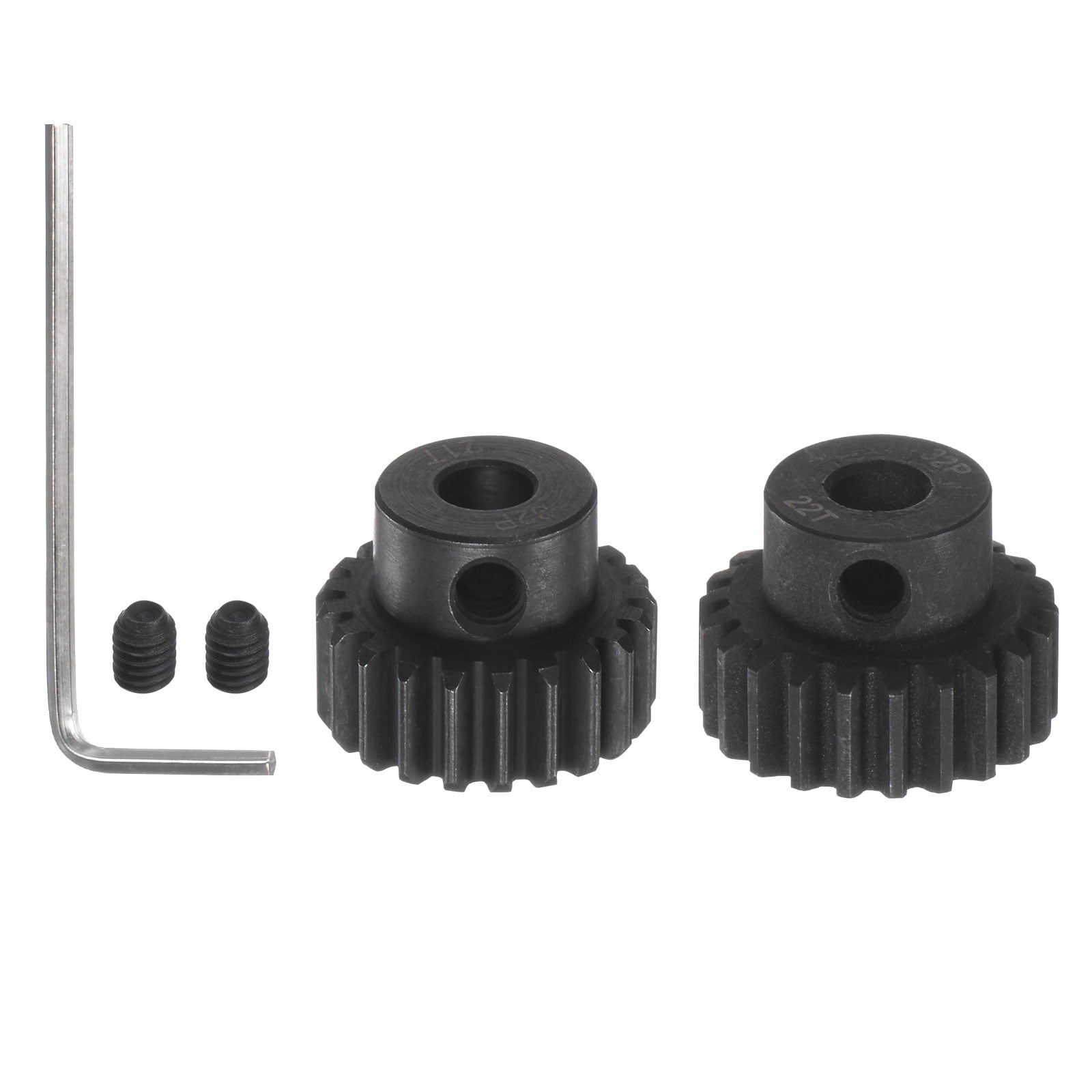Uxcell 32P Hardened Pinion Motor Gear Set 21T 22T Fit 5mm RC Motor ...