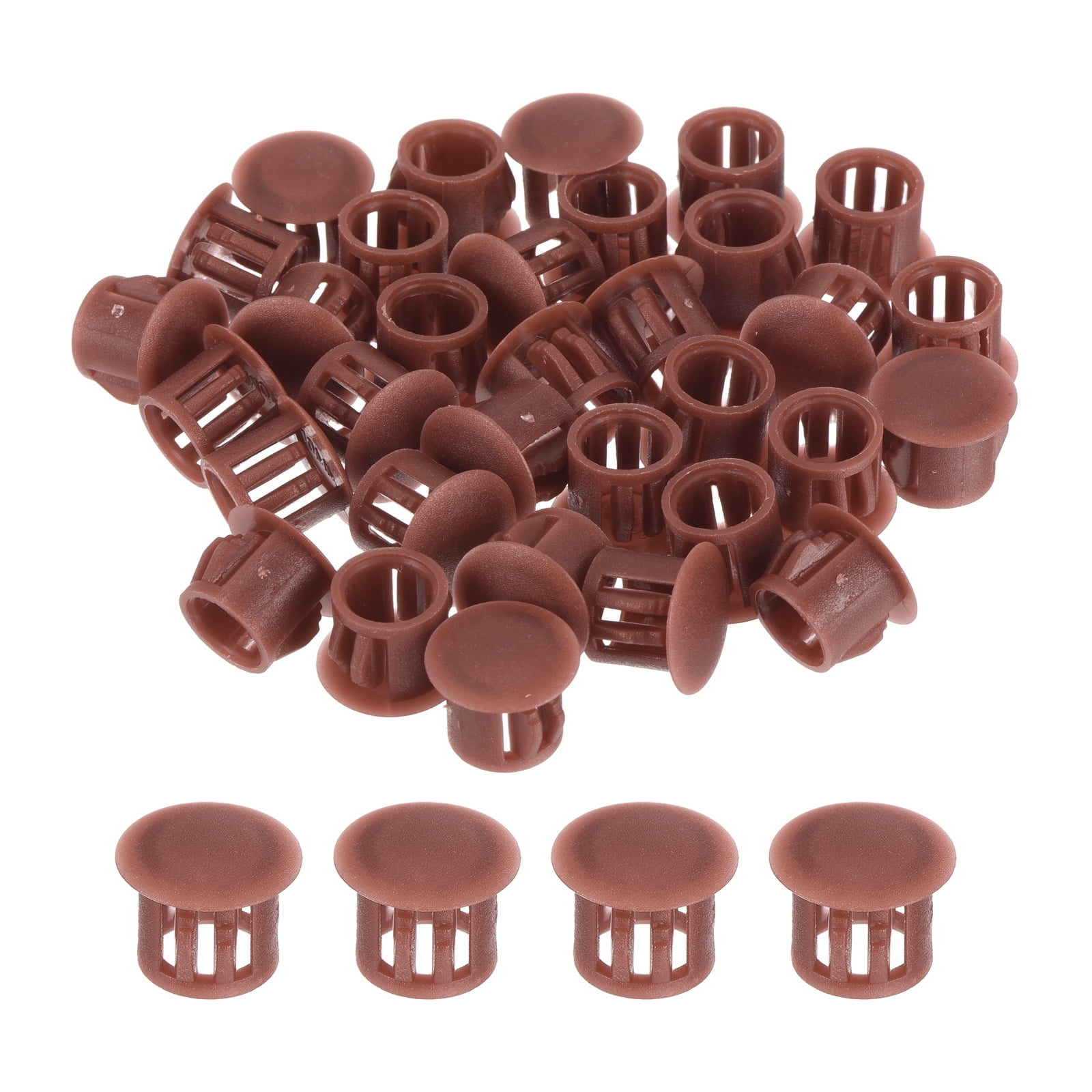Uxcell 32PCS 10mm(3/8") Red-Brown Plastic Hole Plugs, Flush Type Panel ...