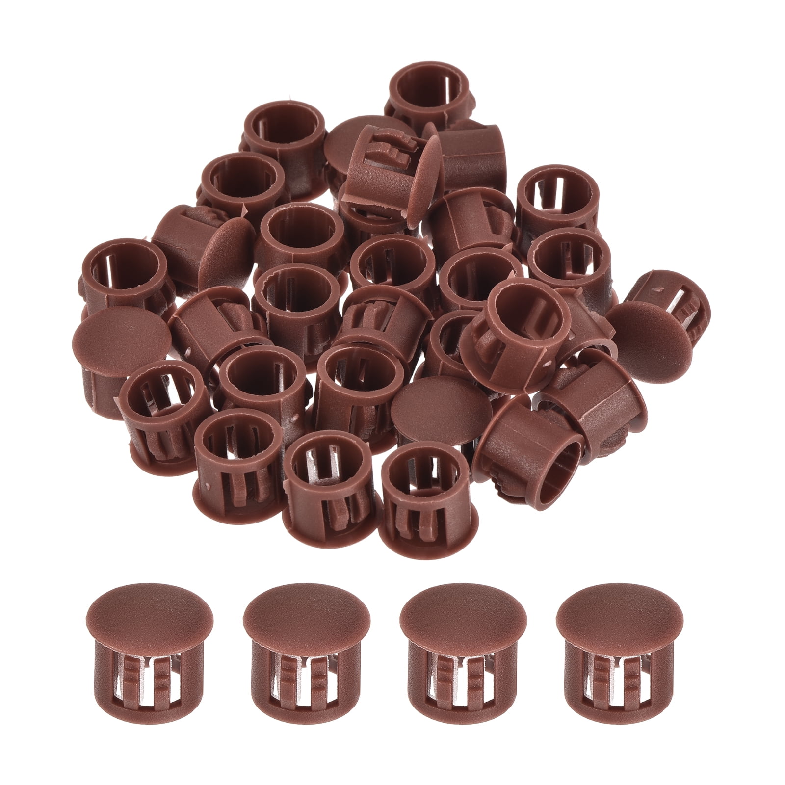 Uxcell 32PCS 11mm(3/8") Red-Brown Plastic Hole Plugs, Flush Type Panel ...