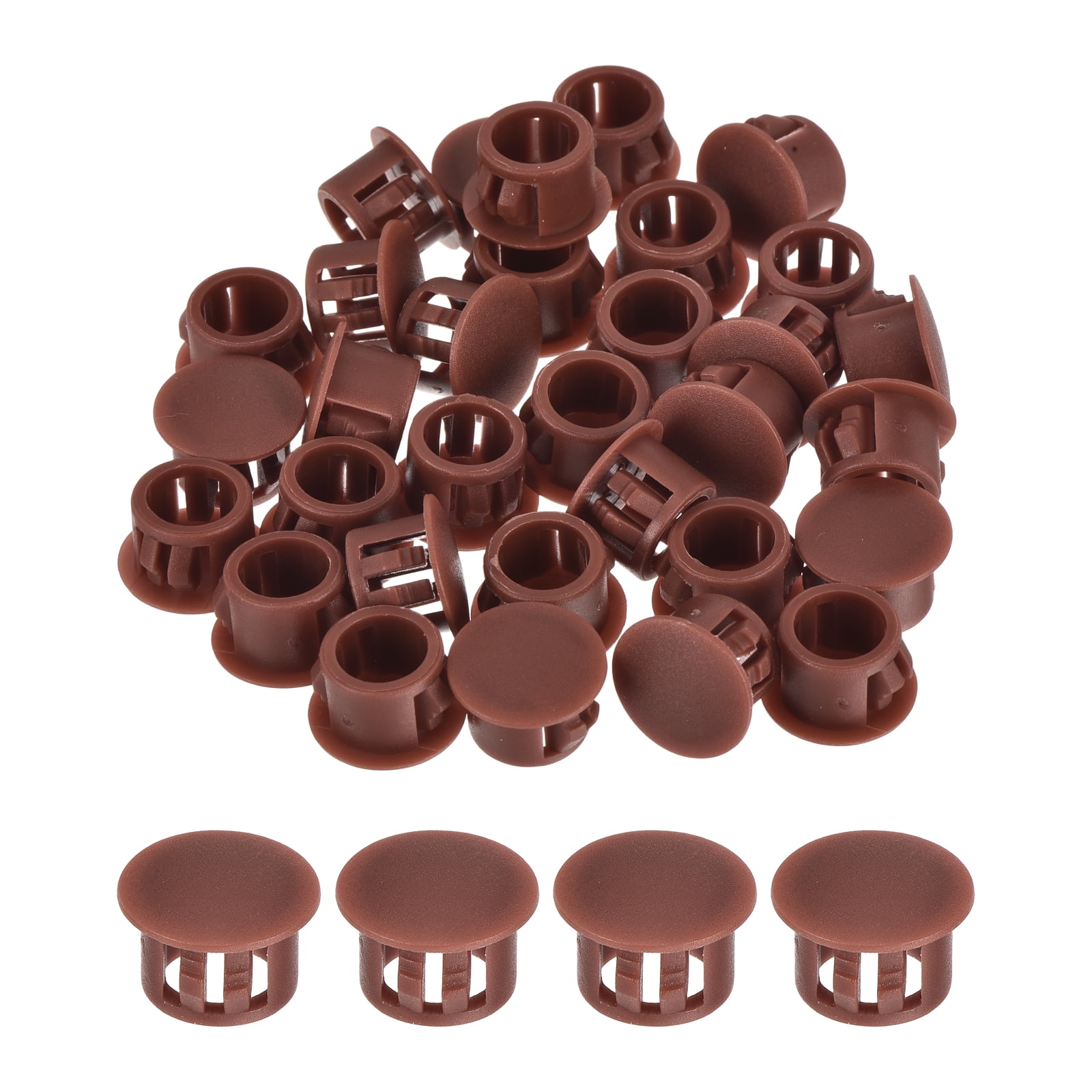 Uxcell 32PCS 12mm(1/2") Red-Brown Plastic Hole Plugs, Flush Type Panel ...