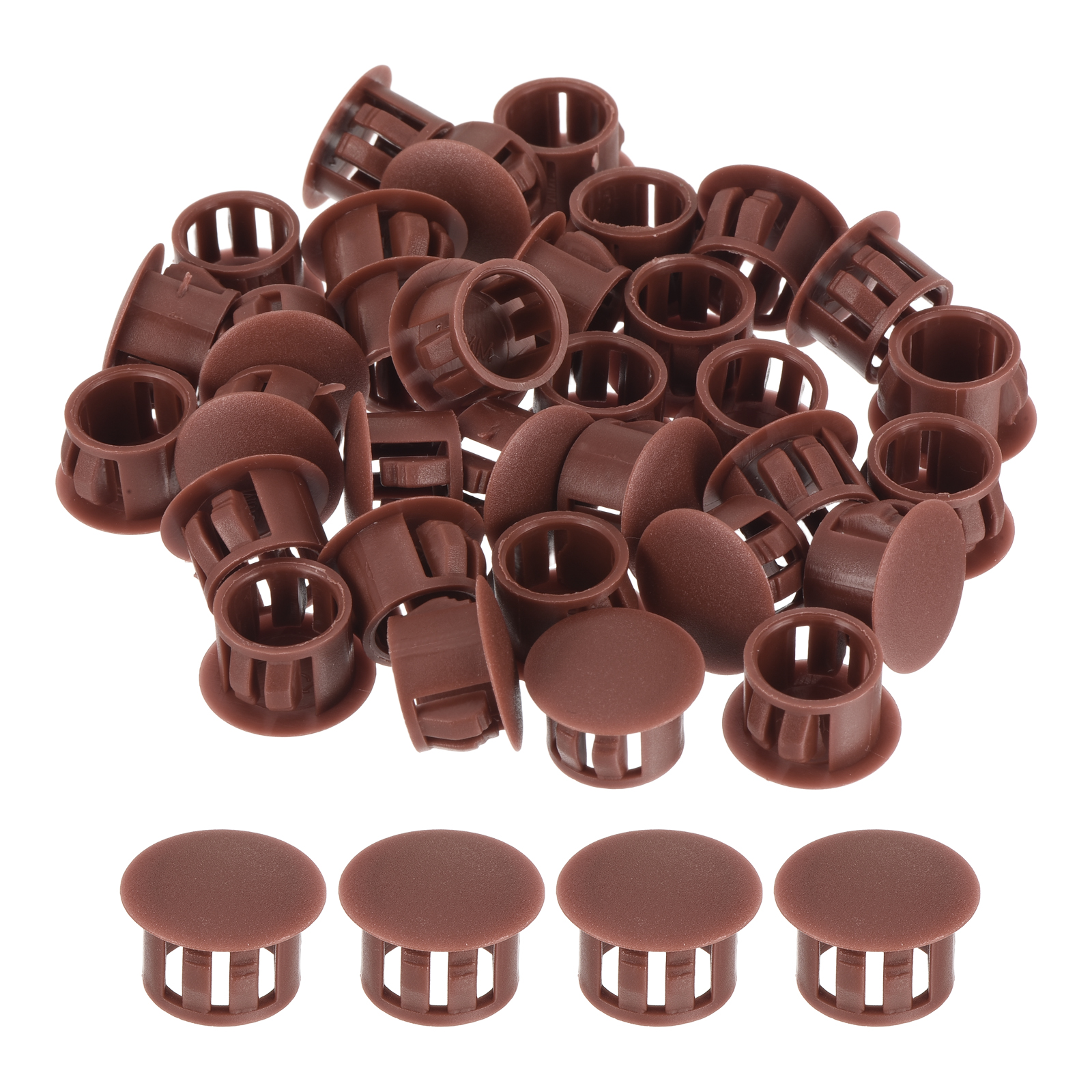 Uxcell 32Pcs Plastic Hole Plugs, Flush Type Panel Hole Plugs Insert End ...