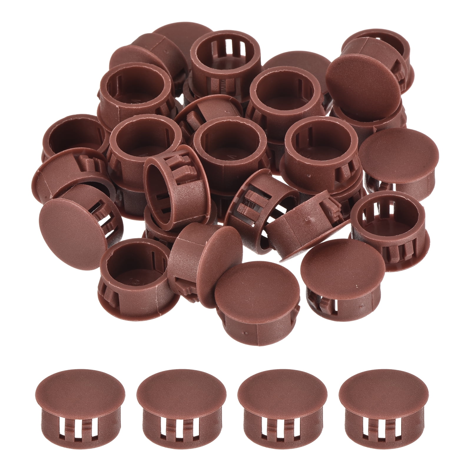 Uxcell 32Pcs Plastic Hole Plugs, Flush Type Panel Hole Plugs Insert End ...