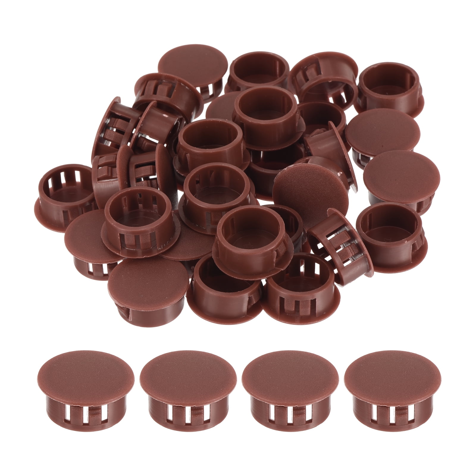 Uxcell 32PCS 22mm(7/8") Red-Brown Plastic Hole Plugs, Flush Type Panel ...