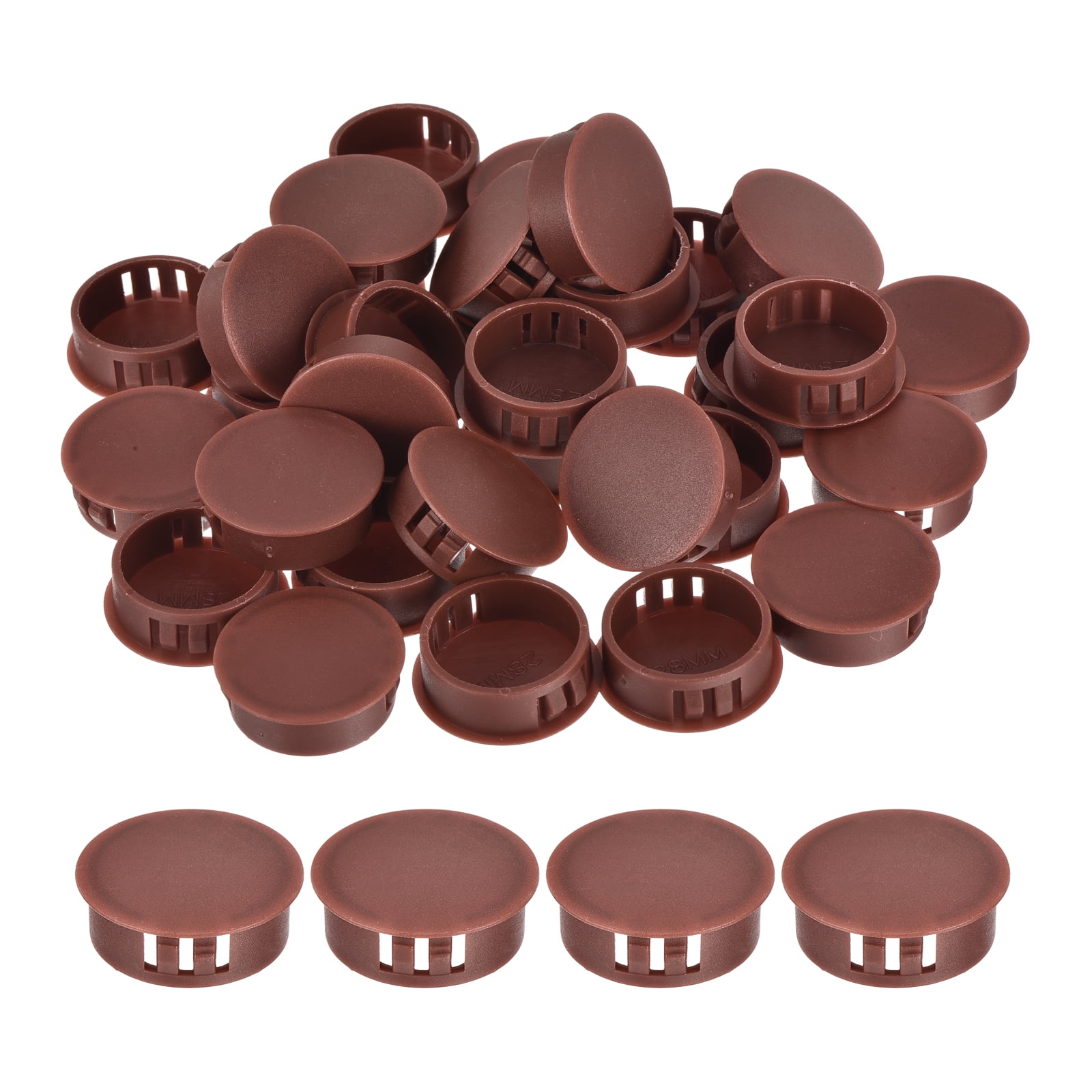 Uxcell 32PCS 29mm(1 1/8") Red-Brown Plastic Hole Plugs, Flush Type ...