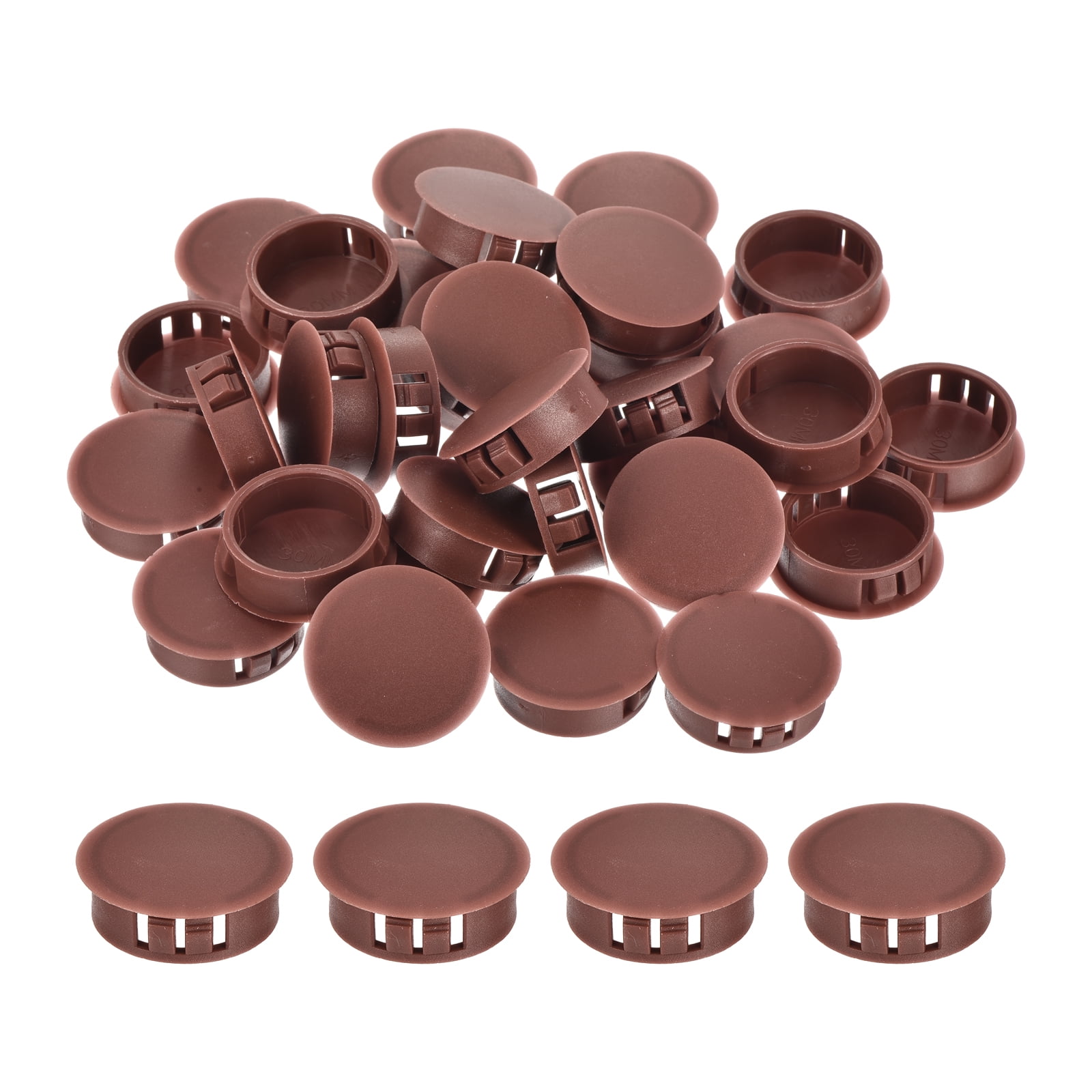 Uxcell 32PCS 30mm(1 3/16") Red-Brown Plastic Hole Plugs, Flush Type ...