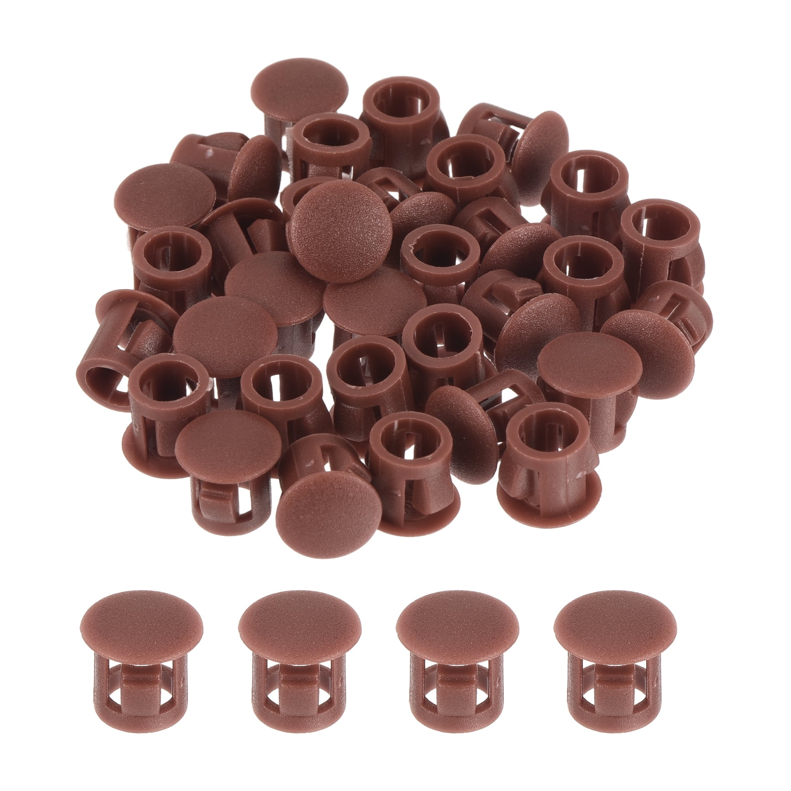 Uxcell 32PCS 7mm(1/4") Red-Brown Plastic Hole Plugs, Flush Type Panel ...