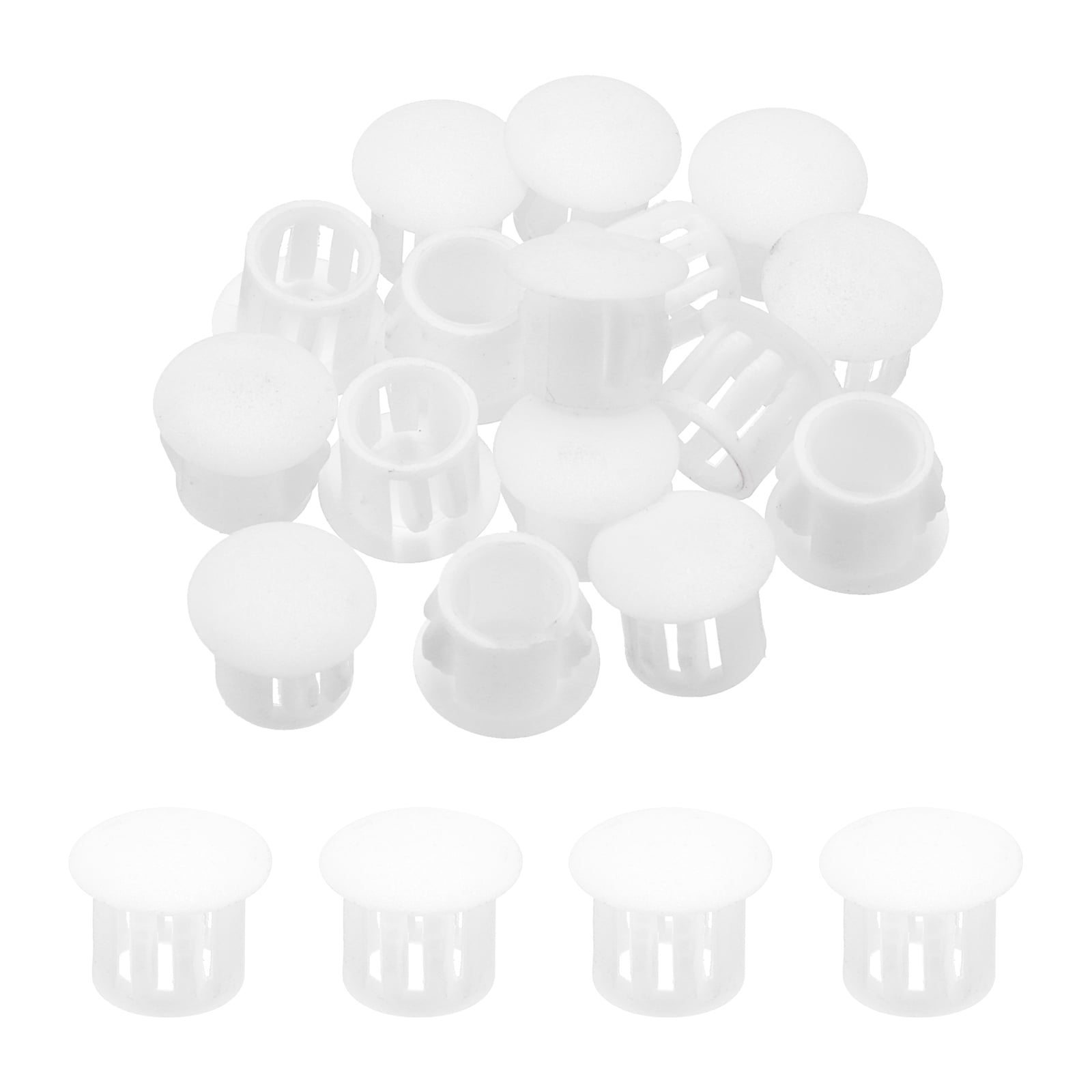 Uxcell 32Pcs 10mm(3/8') White Round Hole Plugs Nylon Plastic Flush Type ...