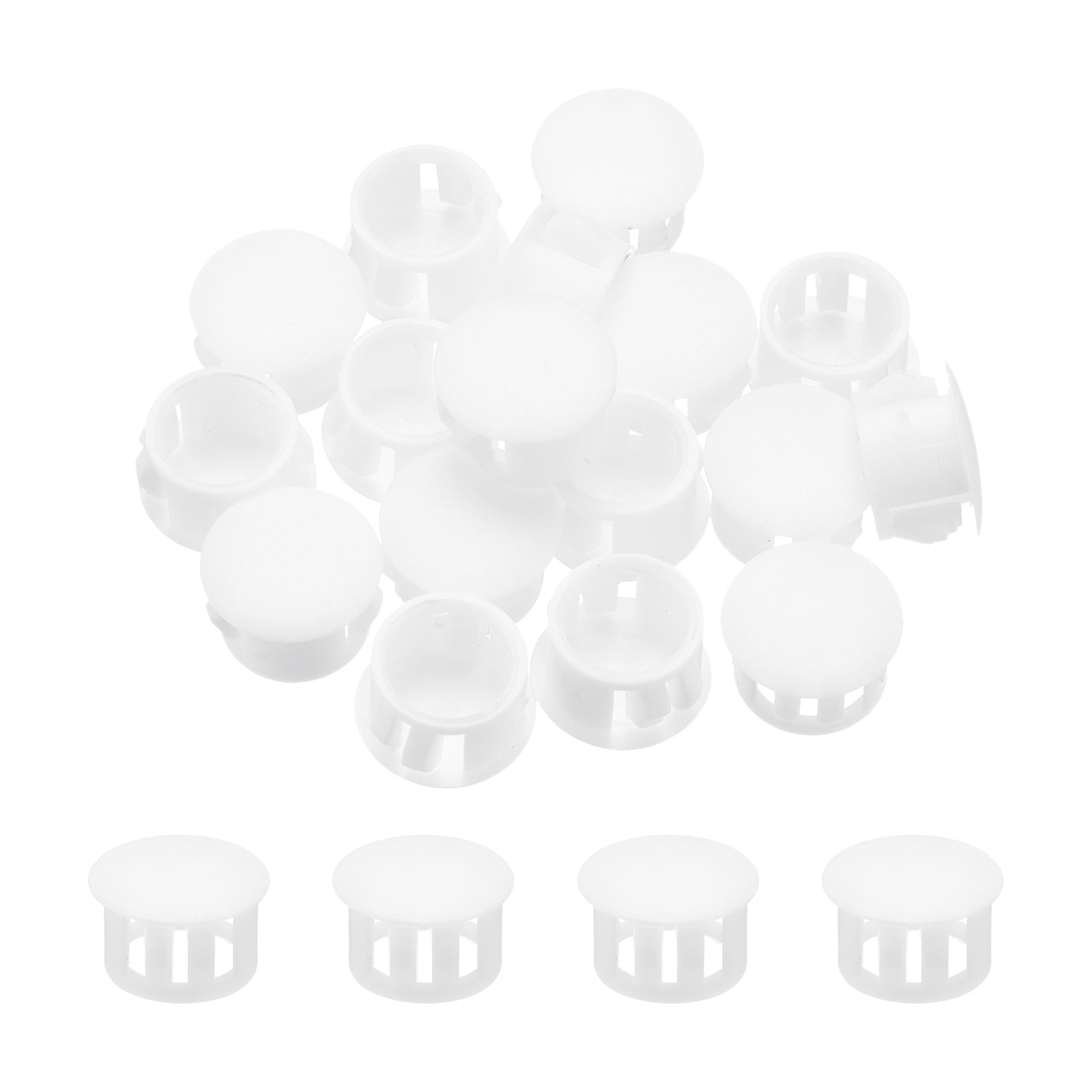 Uxcell 32Pcs 13mm(1/2') White Round Hole Plugs Nylon Plastic Flush Type ...