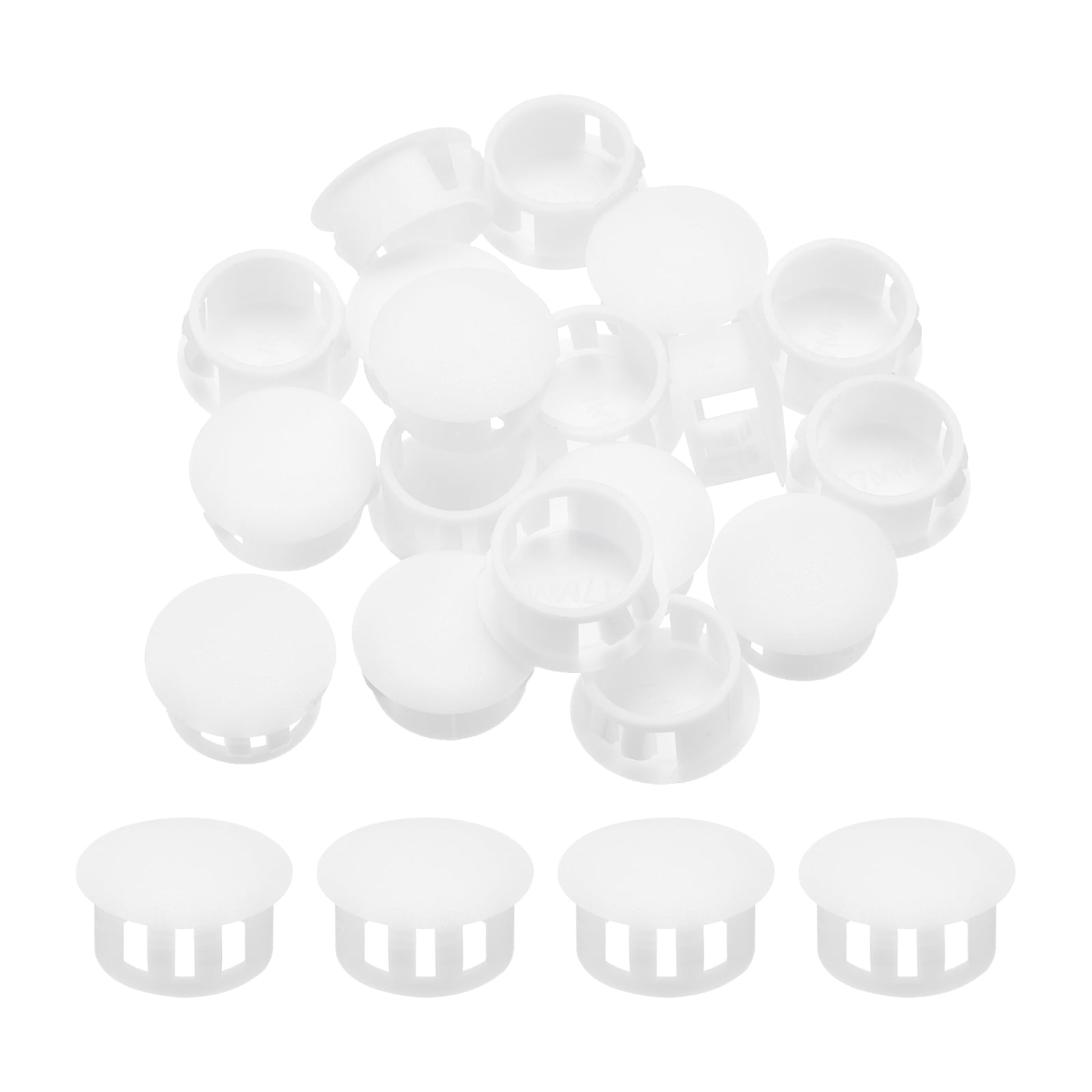 Uxcell 32Pcs 17mm(2/3') White Round Hole Plugs Nylon Plastic Flush Type ...