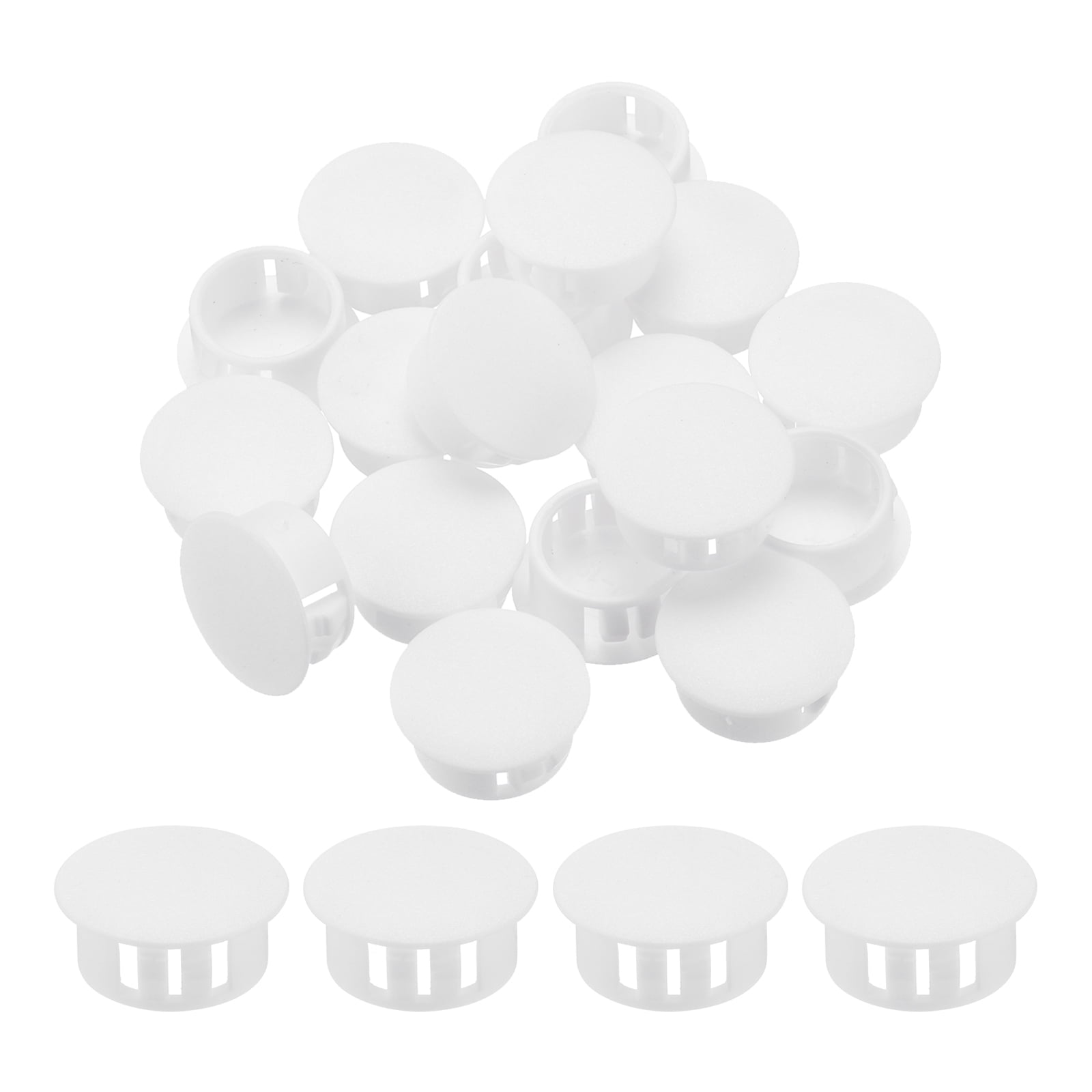 Uxcell 32Pcs 19mm(3/4') White Round Hole Plugs Nylon Plastic Flush Type ...