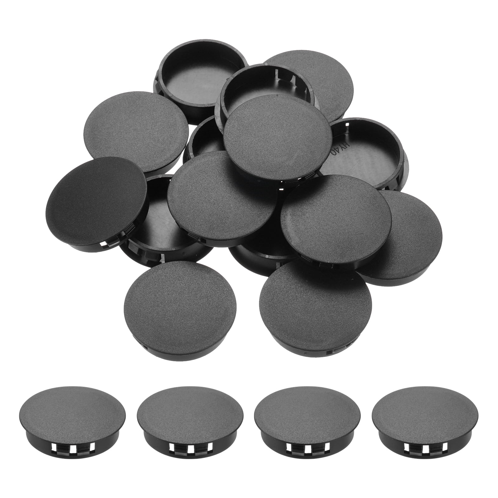 Uxcell 32Pcs 35mm(1 3/8') Black Round Hole Plugs Nylon Plastic Flush ...