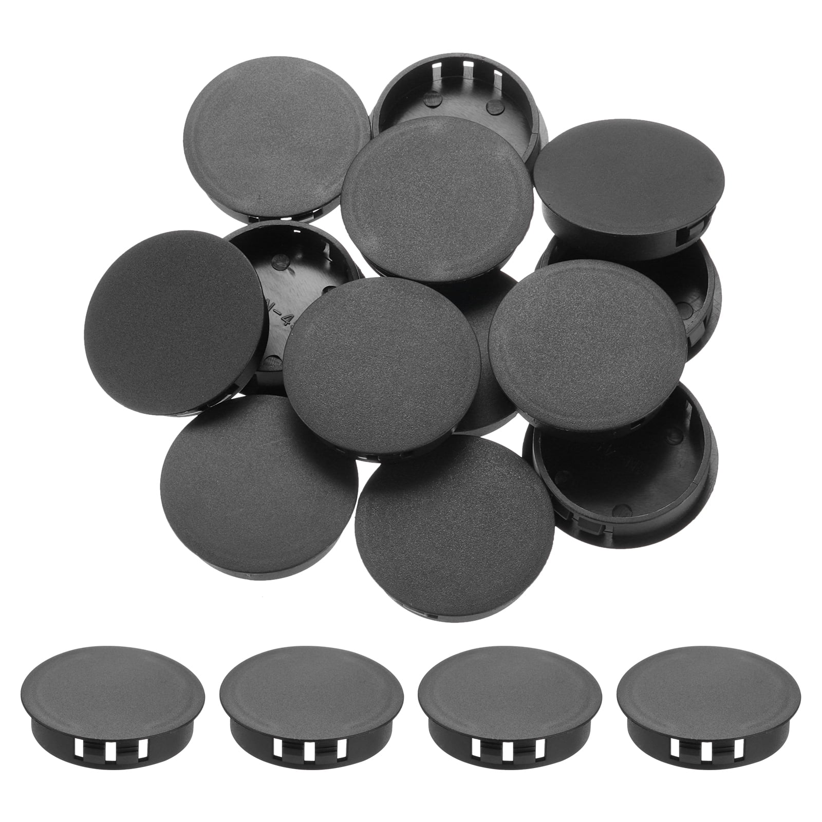Uxcell 32Pcs 42mm(1 3/4') Black Round Hole Plugs Nylon Plastic Flush ...