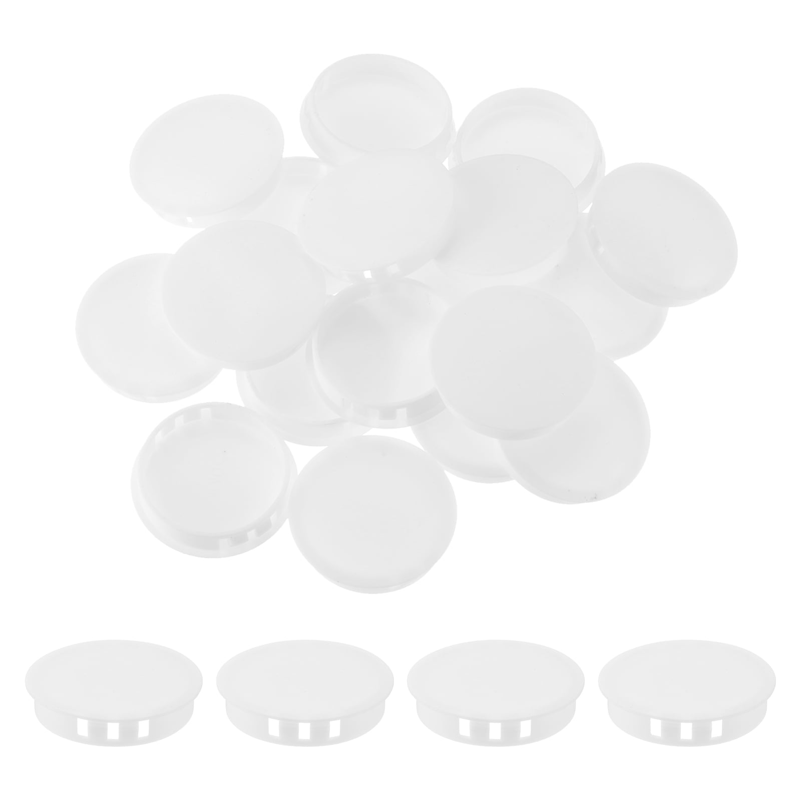 Uxcell 32Pcs 50mm(2 1/5') White Round Hole Plugs Nylon Plastic Flush ...