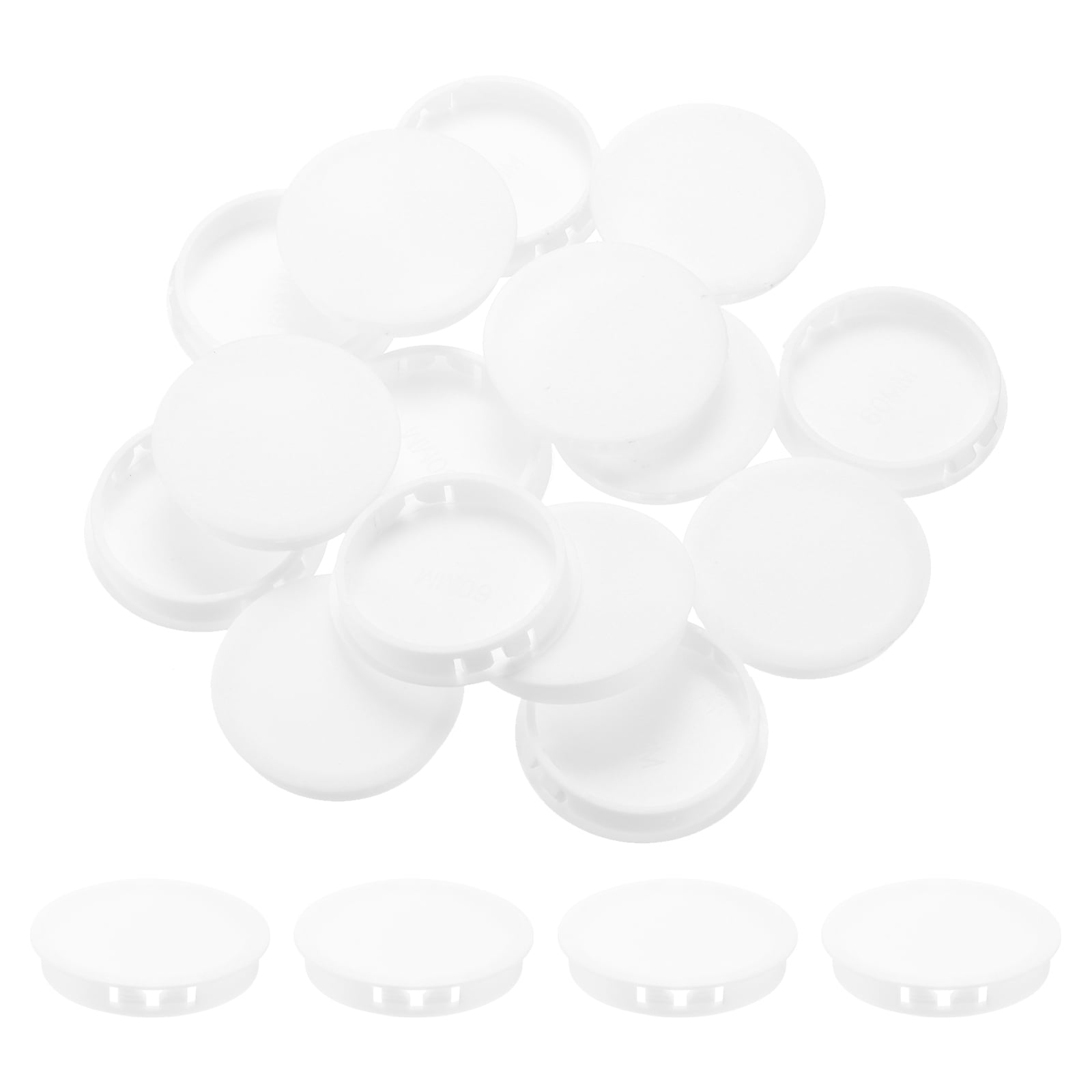 Uxcell 32Pcs 55mm(2 1/5') White Round Hole Plugs Nylon Plastic Flush ...
