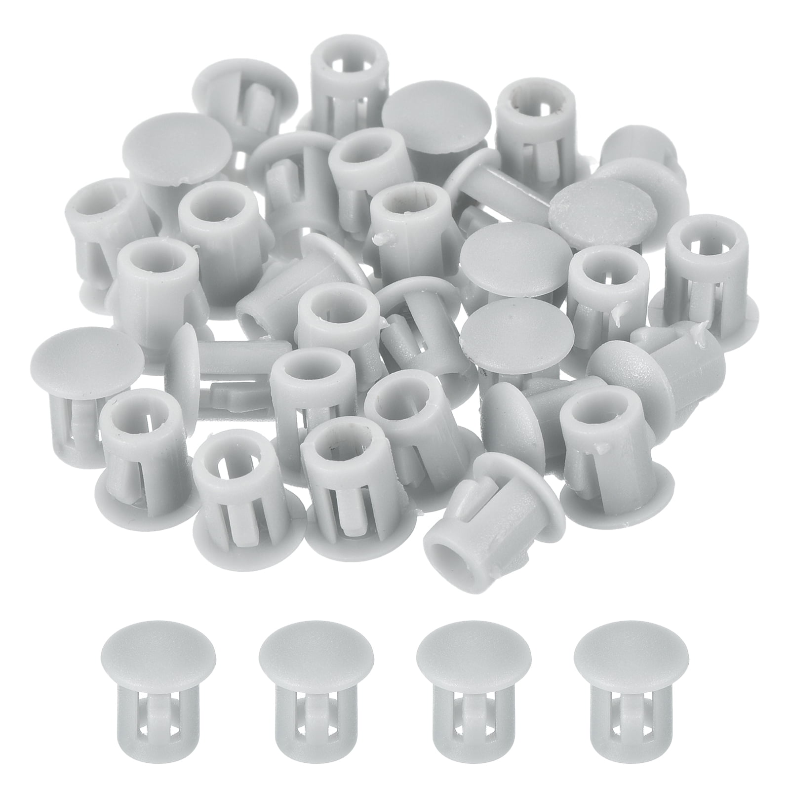 Uxcell 32Pcs Plastic Hole Plugs, Flush Type Panel Hole Plugs Insert End ...