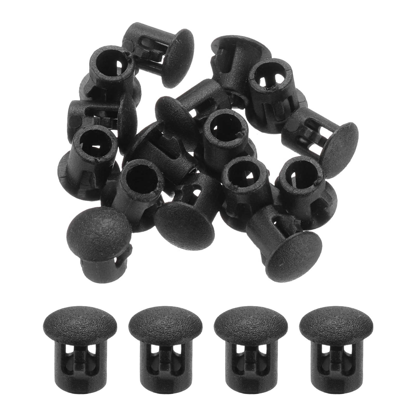 Uxcell 32Pcs 8mm(5/16') Black Round Hole Plugs Nylon Plastic Flush Type ...
