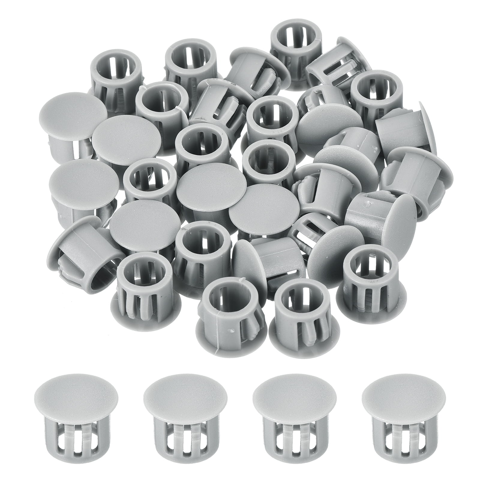 Uxcell 32Pcs Plastic Hole Plugs, Flush Type Panel Hole Plugs Insert End ...