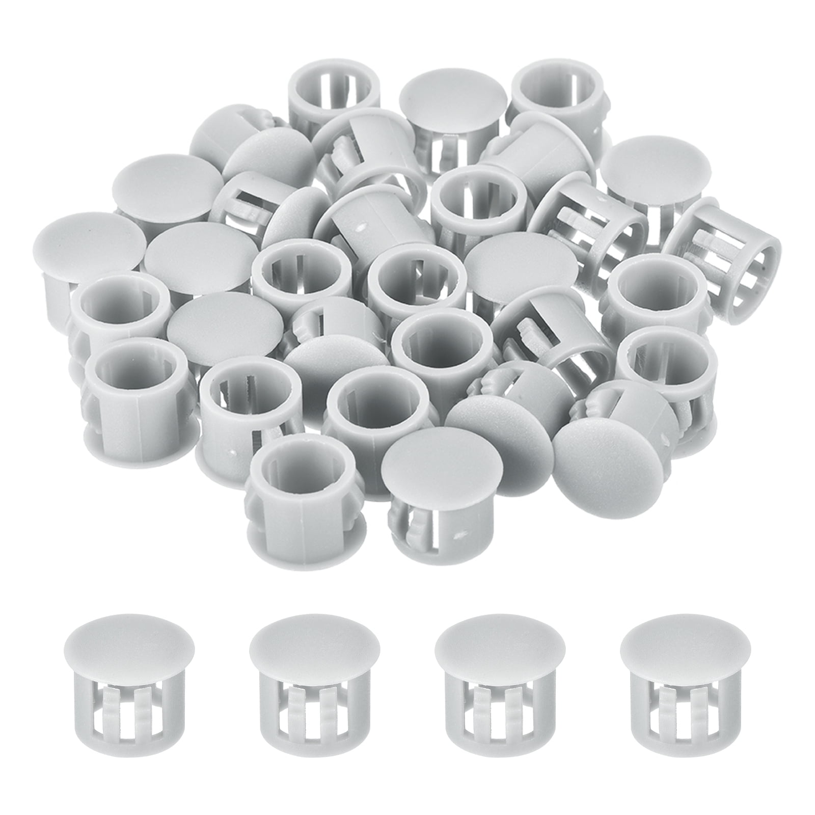 Uxcell 32Pcs Plastic Hole Plugs, Flush Type Panel Hole Plugs Insert End ...