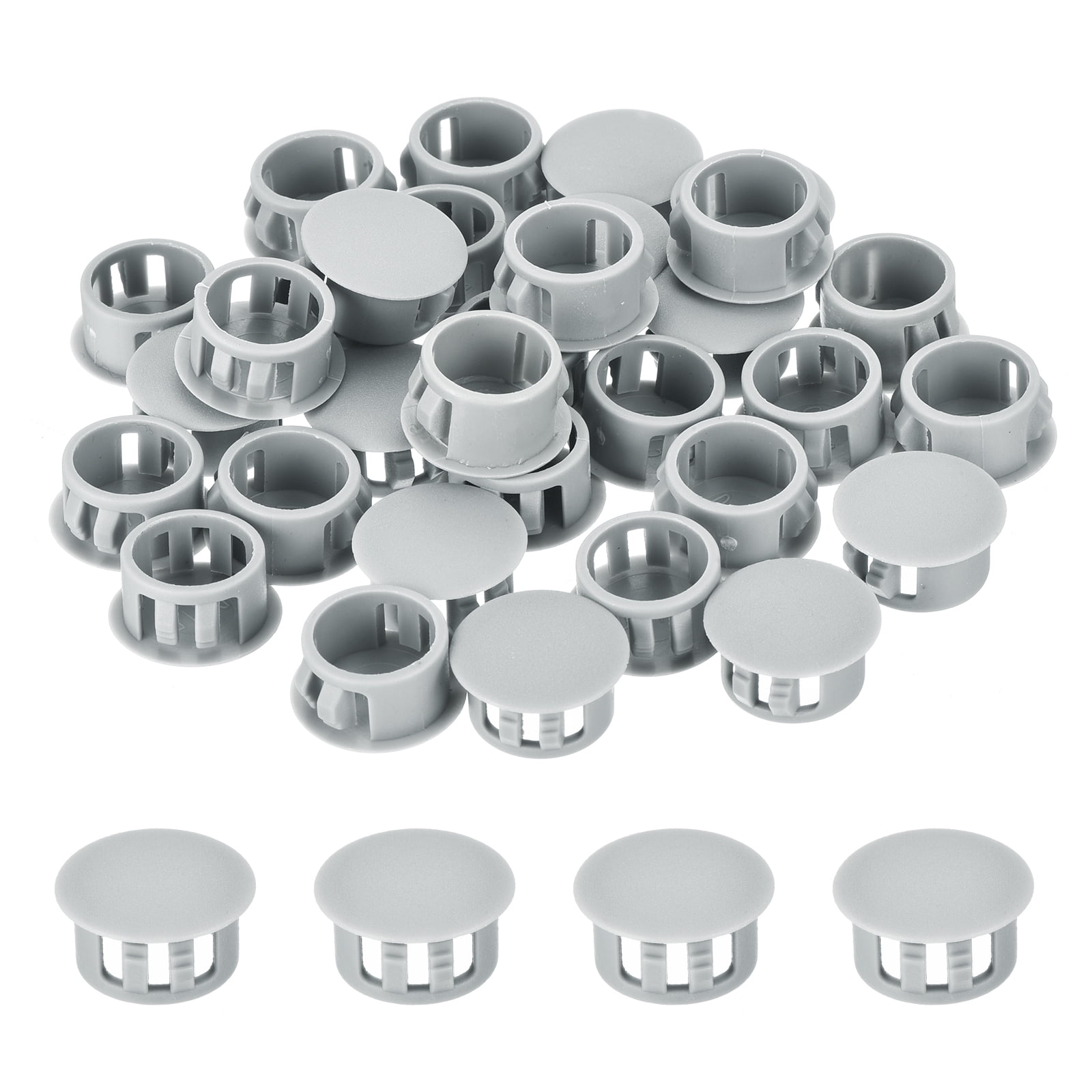 Uxcell 32Pcs Plastic Hole Plugs, Flush Type Panel Hole Plugs Insert End ...