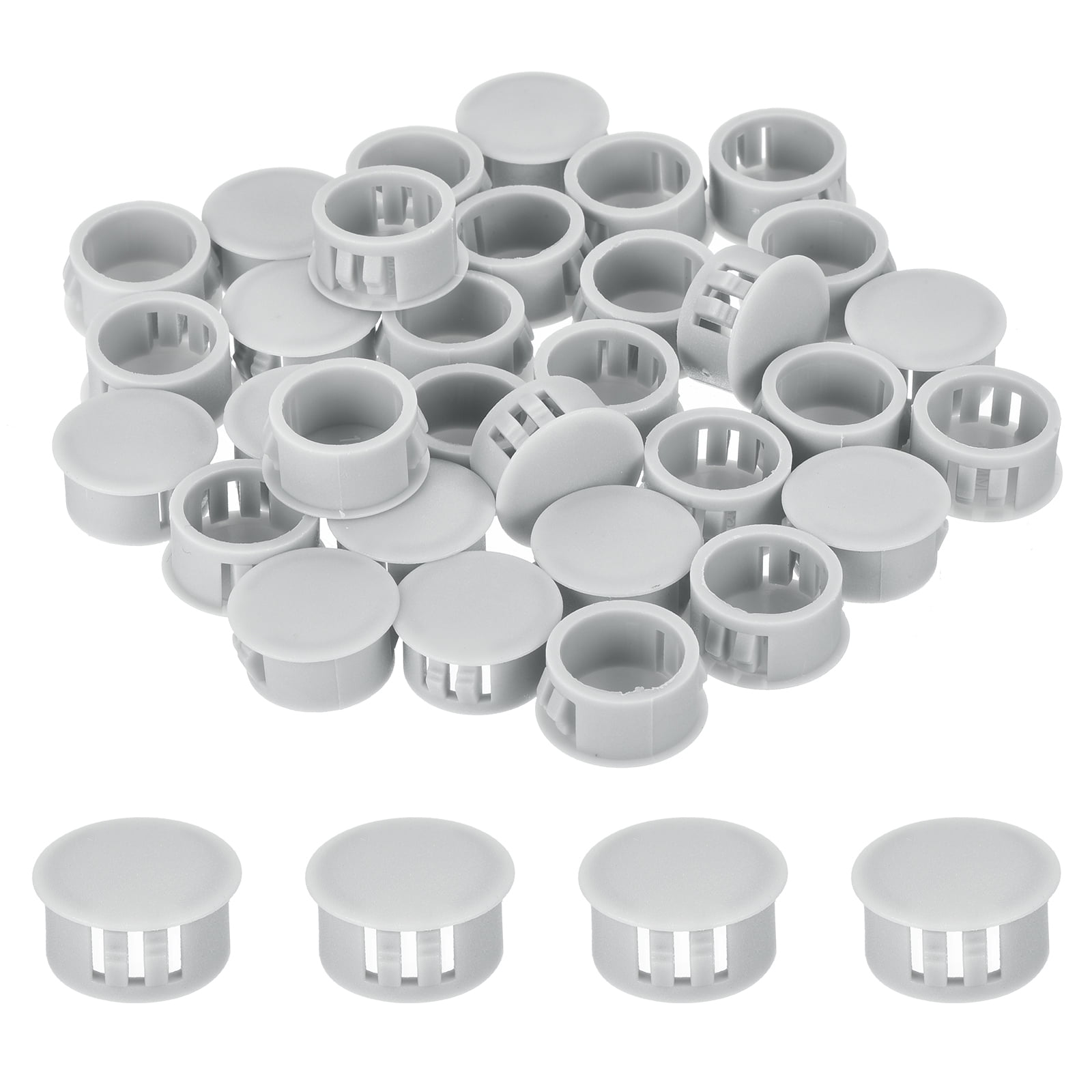 Uxcell 32Pcs Plastic Hole Plugs, Flush Type Panel Hole Plugs Insert End ...