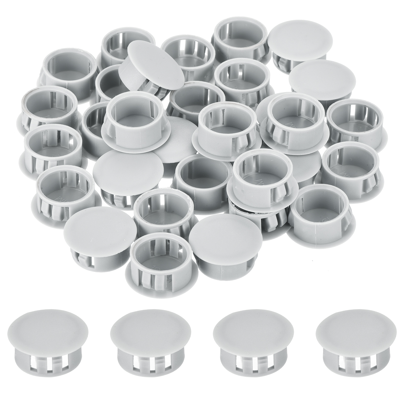 Uxcell 32Pcs Plastic Hole Plugs, Flush Type Panel Hole Plugs Insert End ...