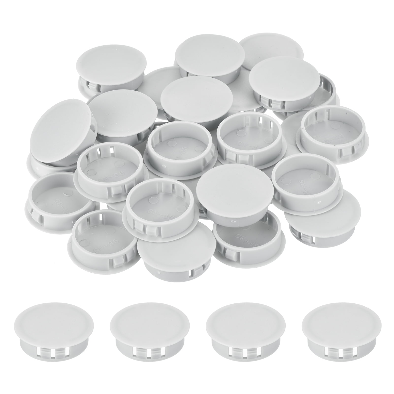 Uxcell 32Pcs Plastic Hole Plugs, Flush Type Panel Hole Plugs Insert End ...