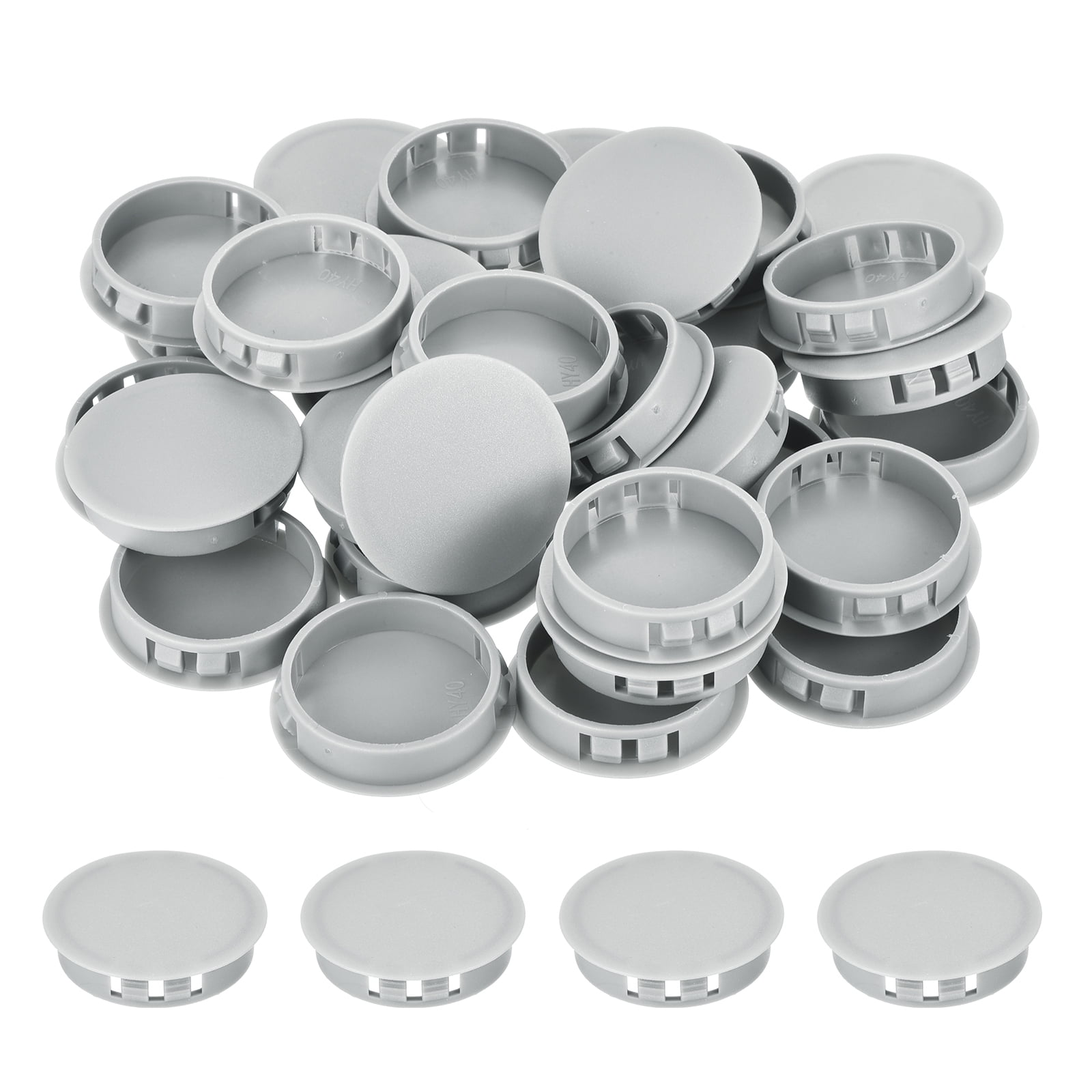 Uxcell 32Pcs Plastic Hole Plugs, Flush Type Panel Hole Plugs Insert End ...