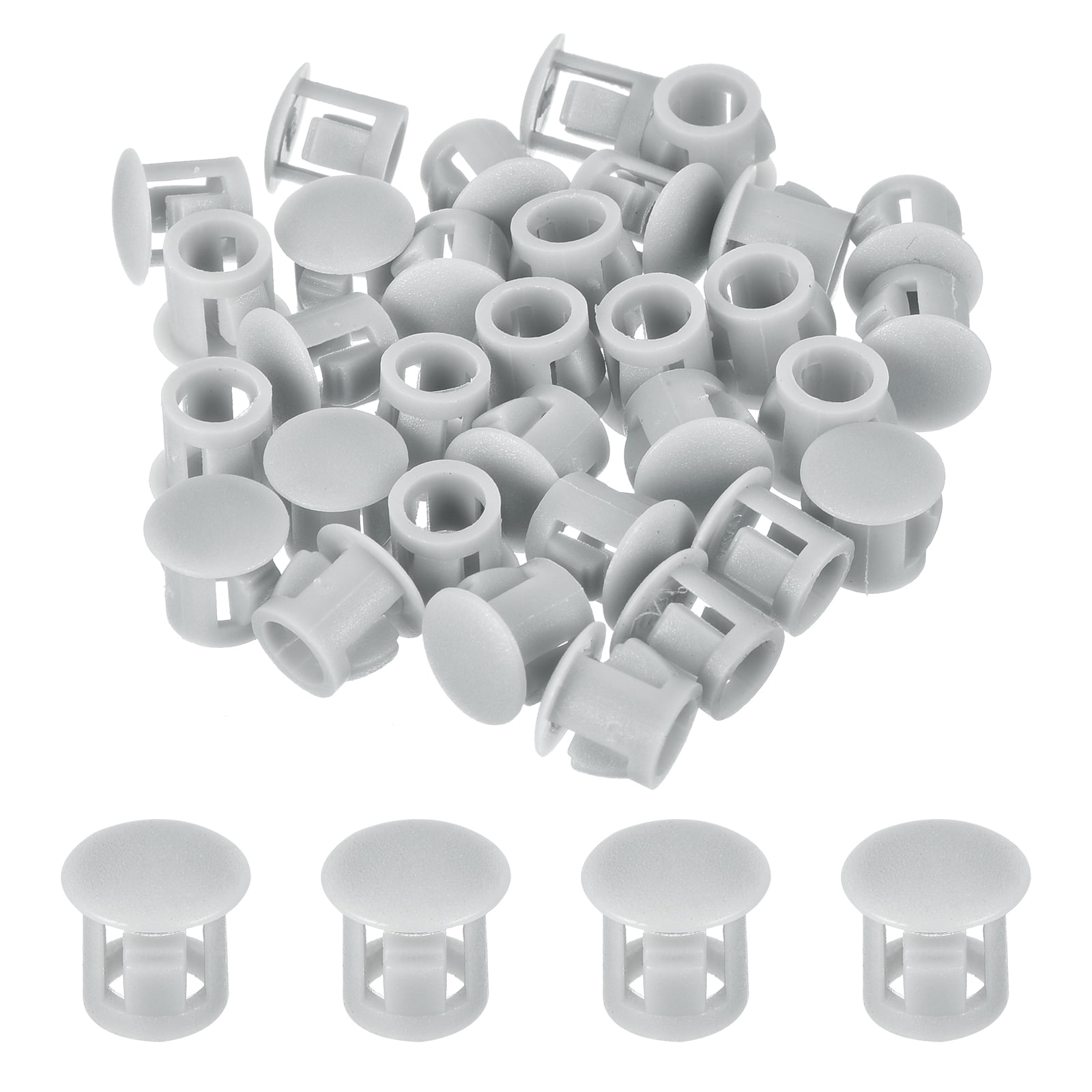 Uxcell 32Pcs Plastic Hole Plugs, Flush Type Panel Hole Plugs Insert End ...