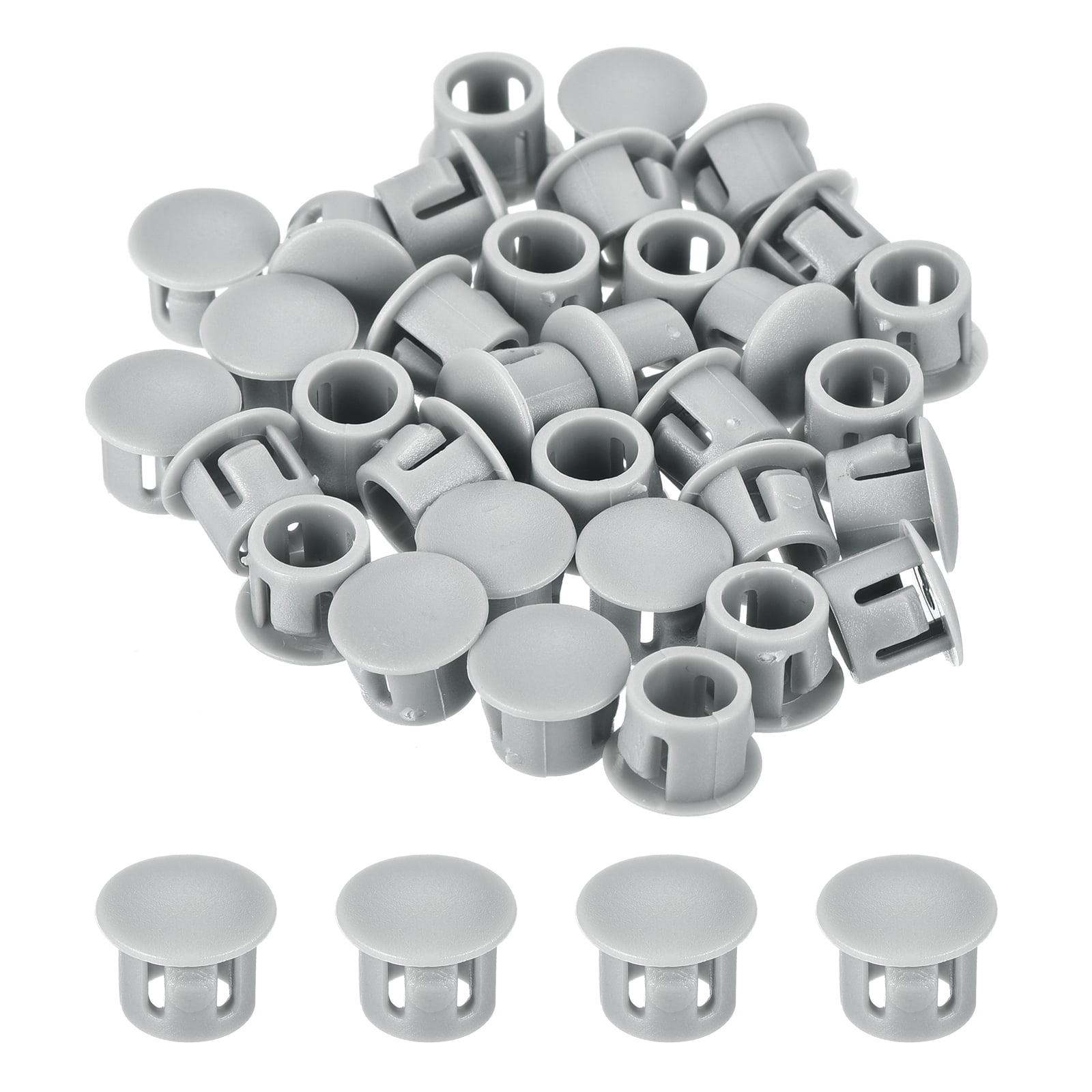 Uxcell 32Pcs Plastic Hole Plugs, Flush Type Panel Hole Plugs Insert End ...