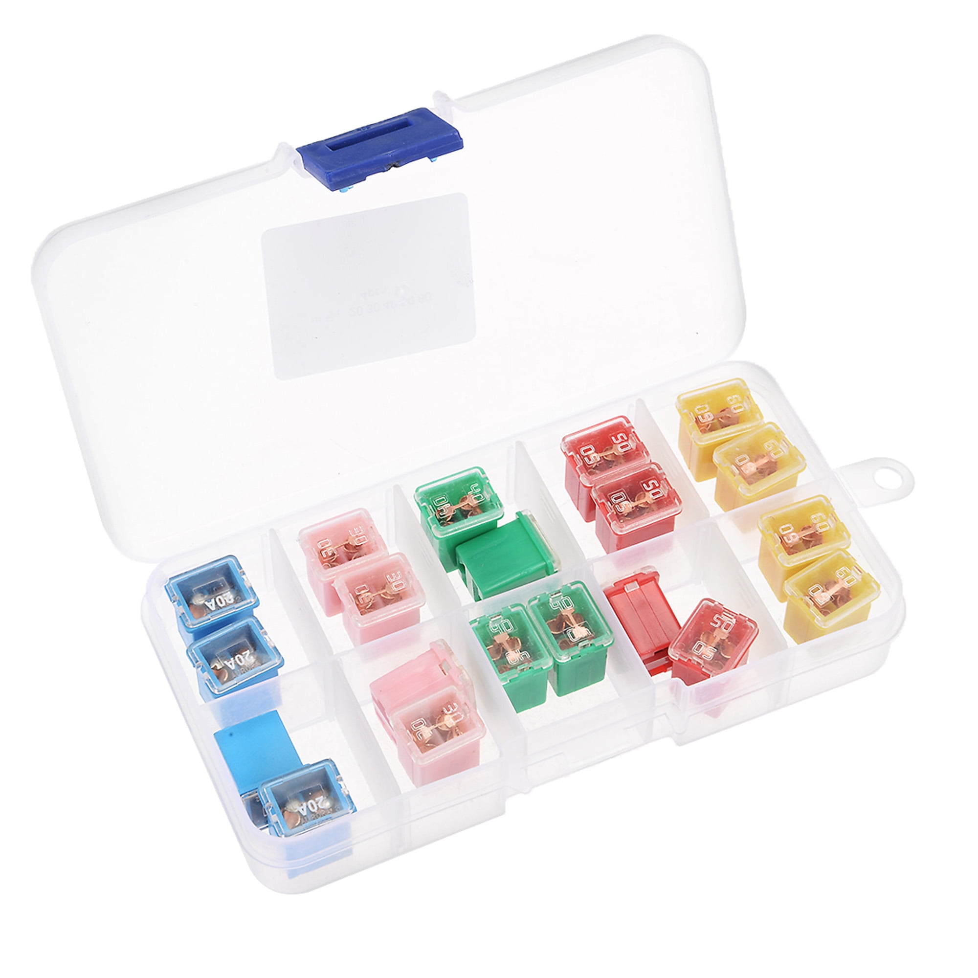 Uxcell 32V 20A 30A 40A 50A 60A Female Terminal Mini Cartridge Fuse Set ...