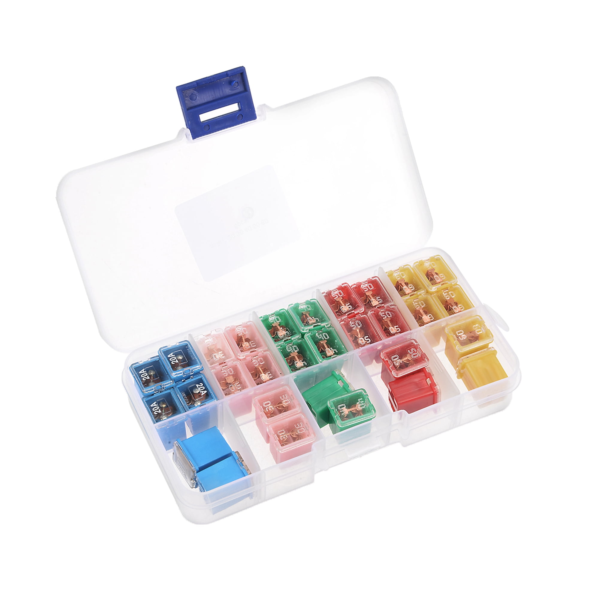 Uxcell 32V 20A 30A 40A 50A 60A Female Terminal Mini Cartridge Fuse Set ...