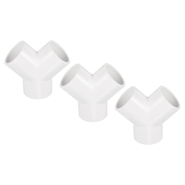 Uxcell 32mm 3 Way Y Shape Joint Connectors Adapters for Garden Home PVC ...
