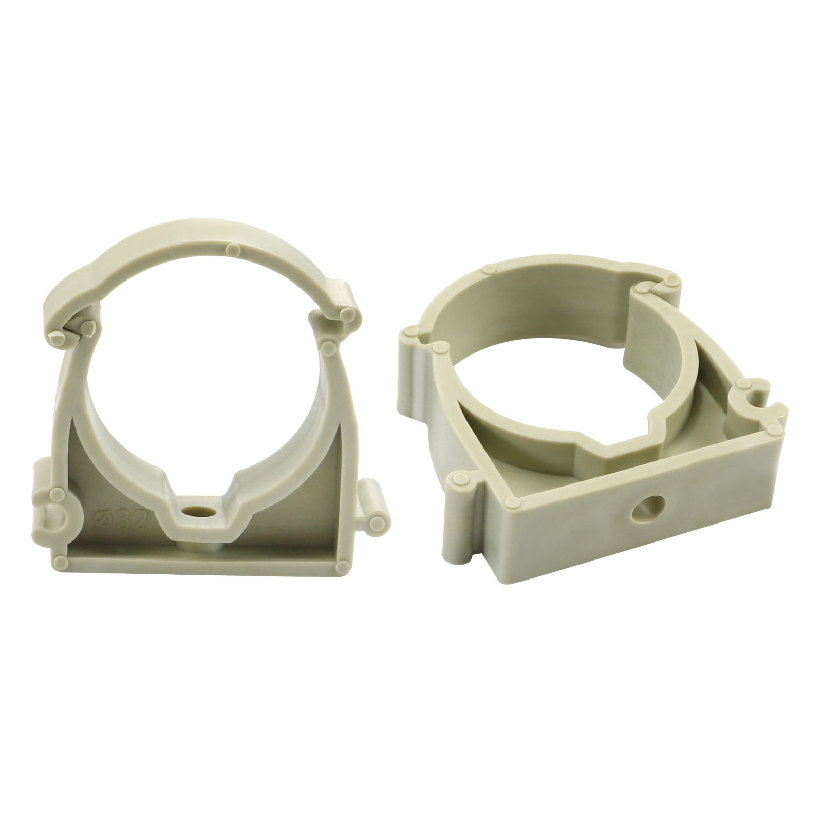 Uxcell 32mm Dia Gray PPR Pipe Clamps Clips Hose Fittings with Lock 8Pcs ...