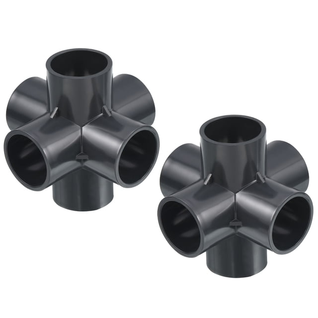 Uxcell 32mm ID UPVC Elbow Fitting 6 Way PVC Pipe Fittings Connector ...