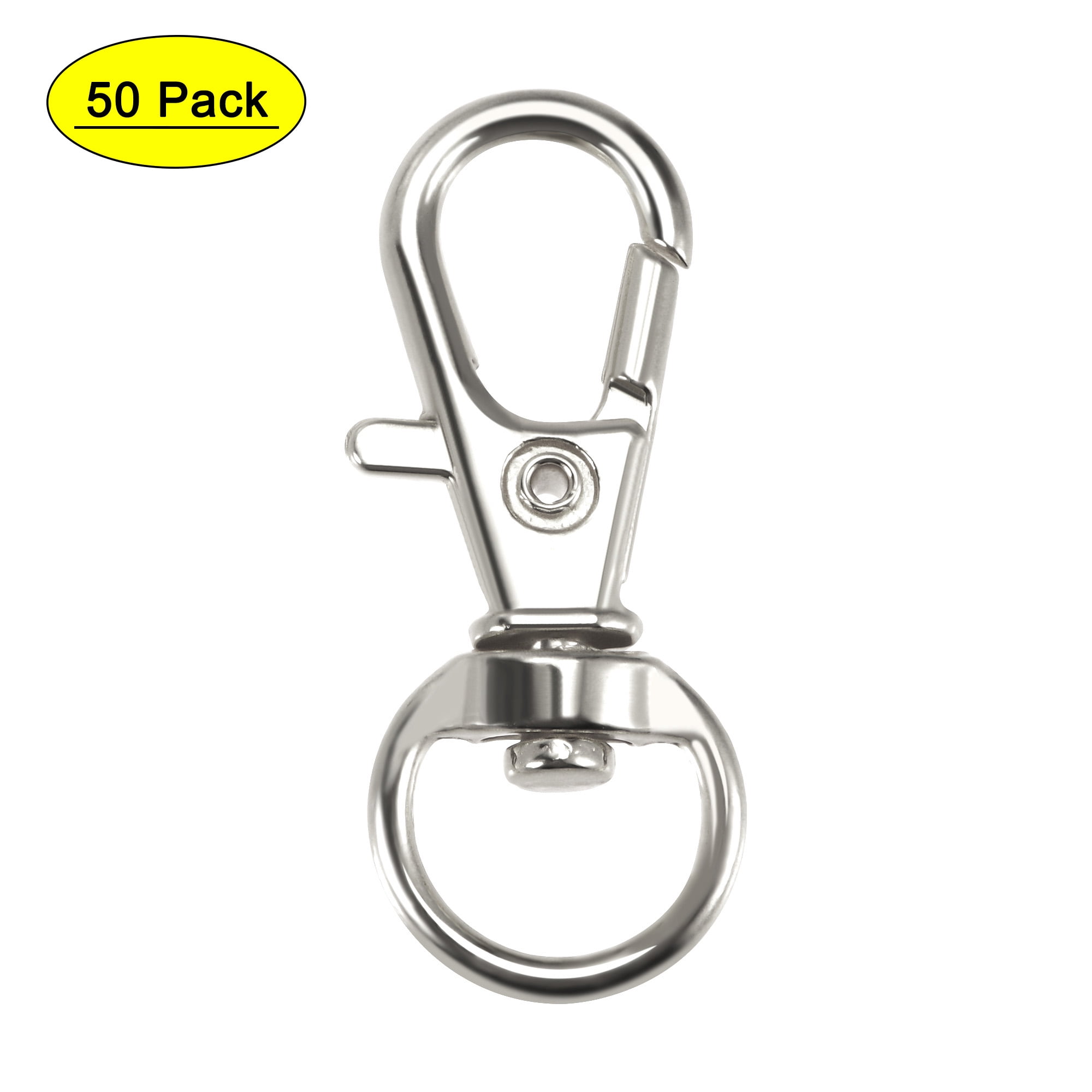 Uxcell 32mm Length Zinc Alloy Swivel Clasps Lanyard Snap Hook Silver,50 ...