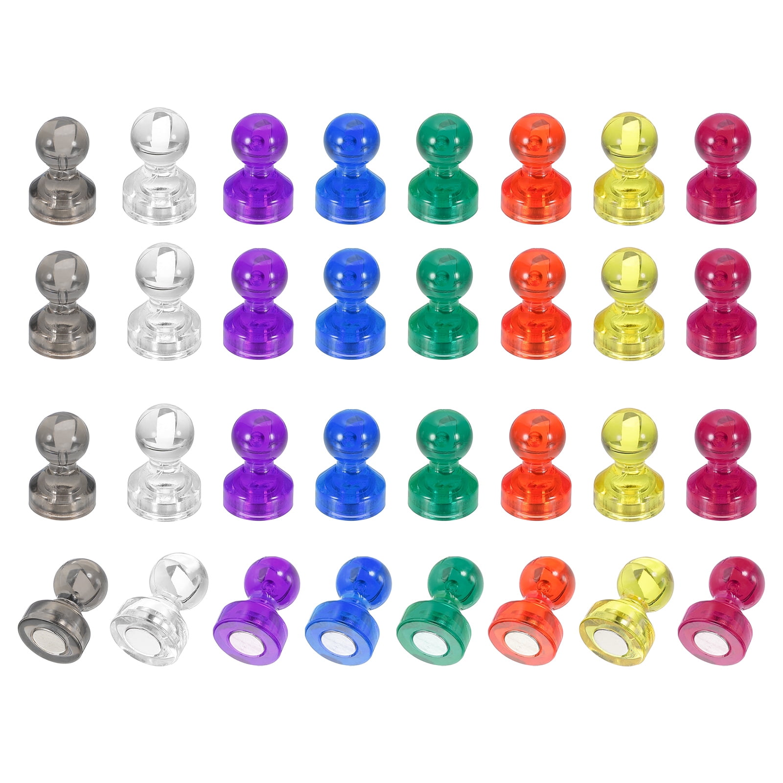 Uxcell 32pcs Magnets Push Pins, 0.7x0.5" Strong Fridge Magnets Magnetic ...
