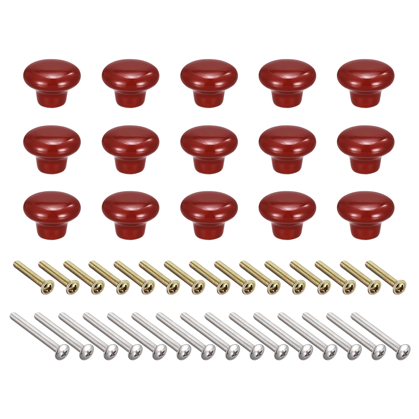 Uxcell 32x24mm Ceramic Drawer Knobs, 15 Pack Mushroom Shape Door Pull ...