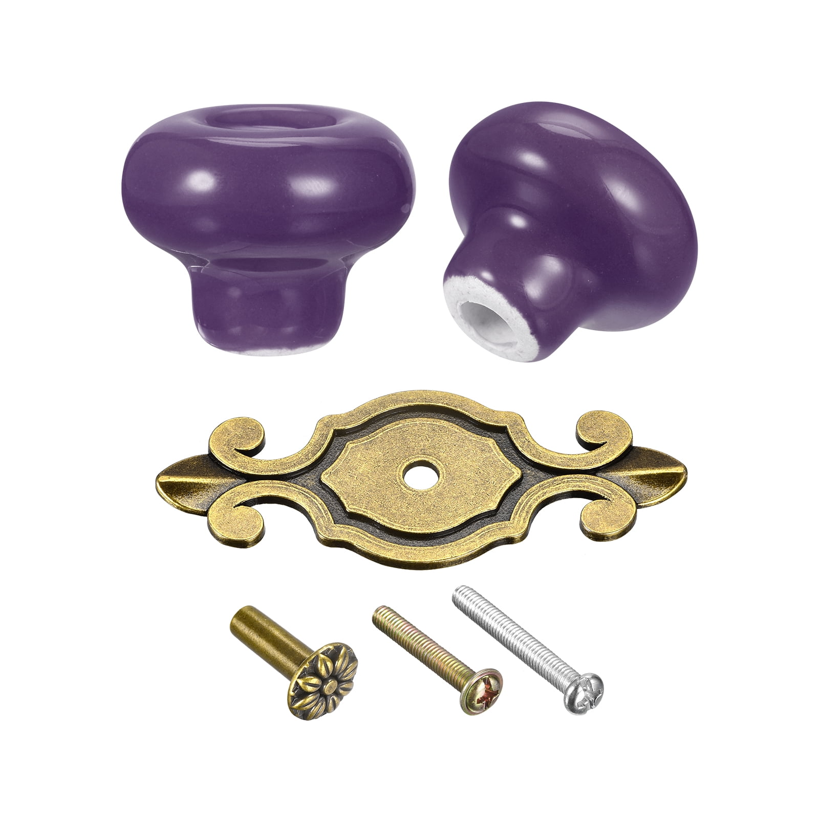 Uxcell 32x26mm Vintage Ceramic Drawer Knobs Pulls for Dresser Bronze ...
