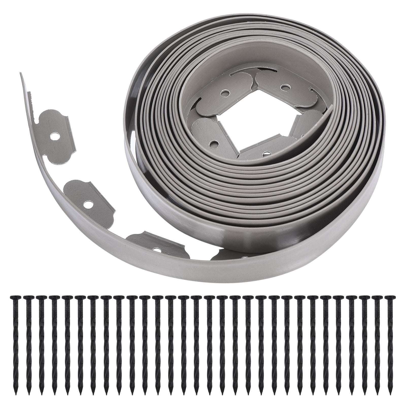 Uxcell 33Ft Border 2" Tall Plastic Garden Edging Kit for Yard, Gray ...