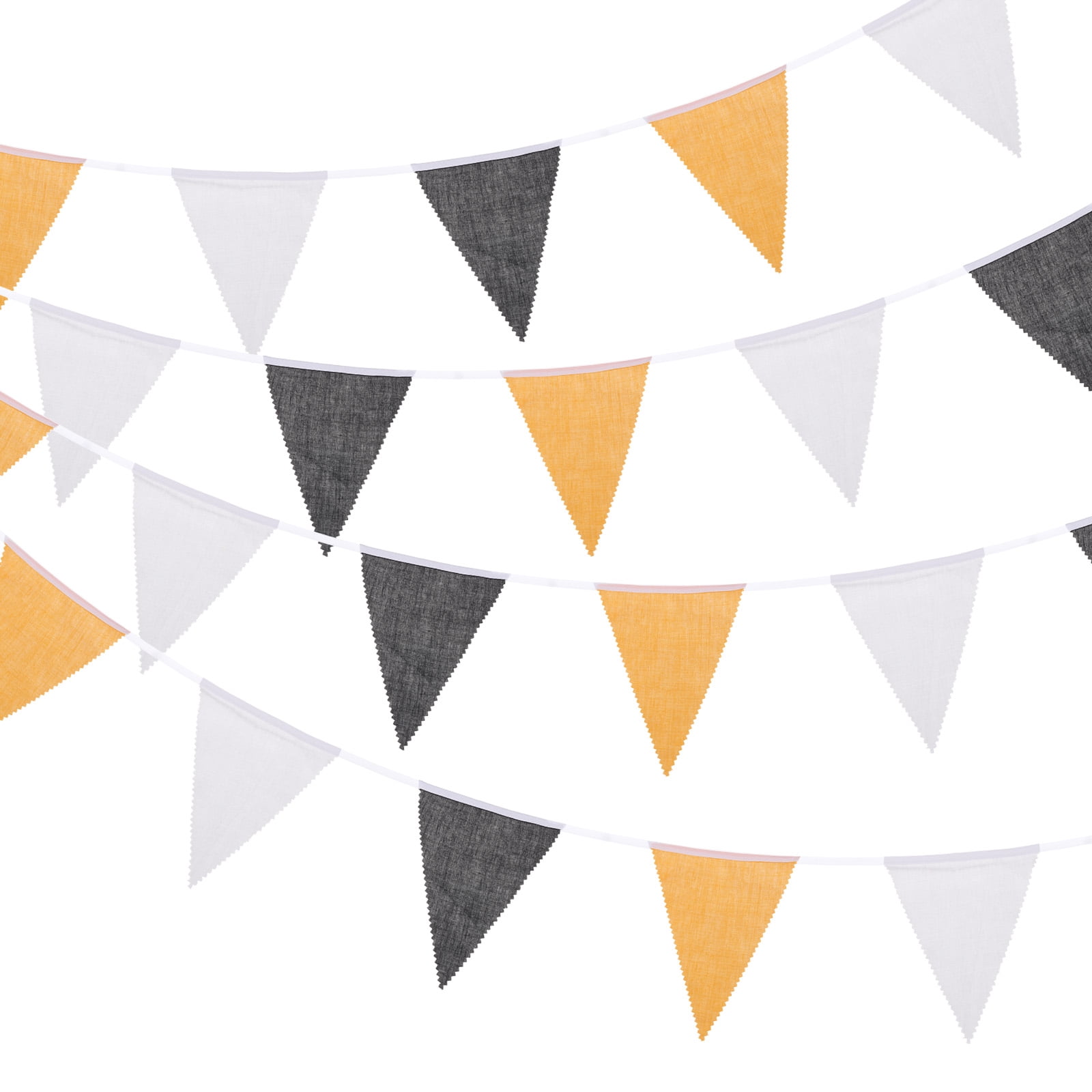 Uxcell 33ft Orange Black White Pennant Banner, 36 PCS Triangle Flags ...
