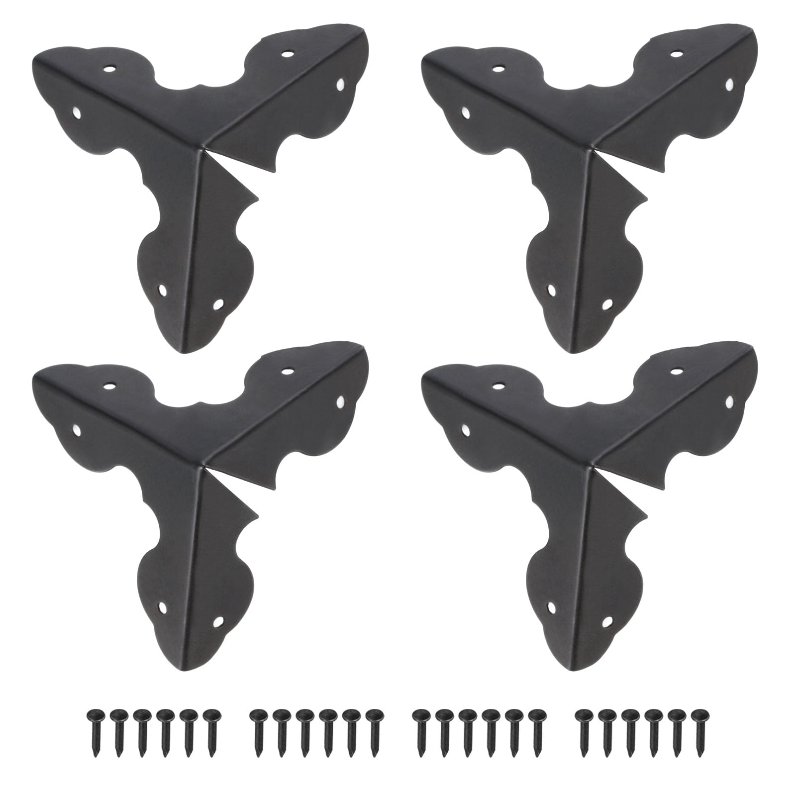 Uxcell 33x33x33mm Metal Box Corner Protectors Edge Guard Black 24pcs ...