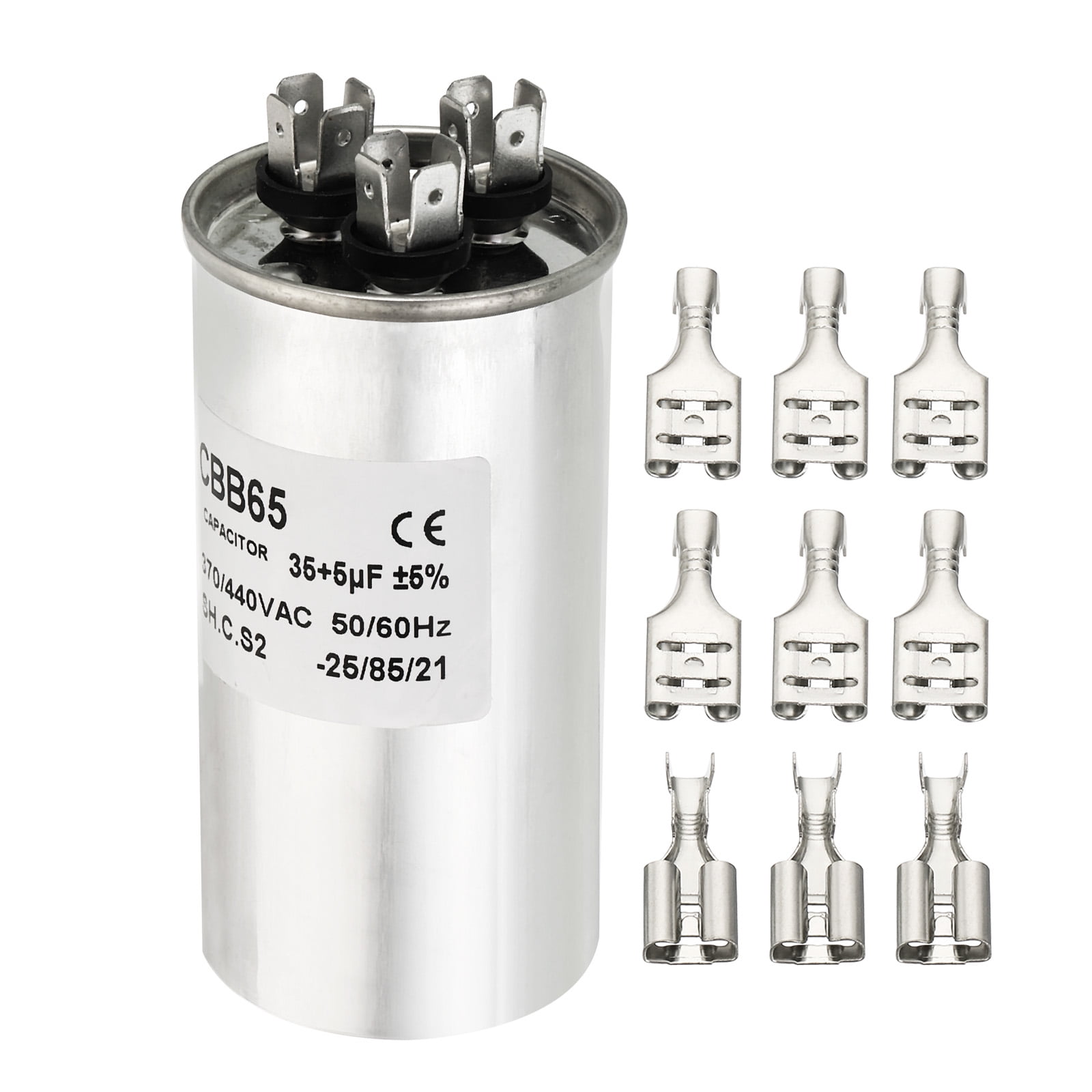 Uxcell 35+5uf 35/5MDF 370/440Fan Start Capacitor, CBB65 Circular Dual Run Capacitor with ...